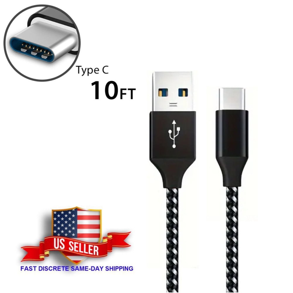VERATOWN 10' Type C Flexible Cable for Andriod, Black - Walmart.com