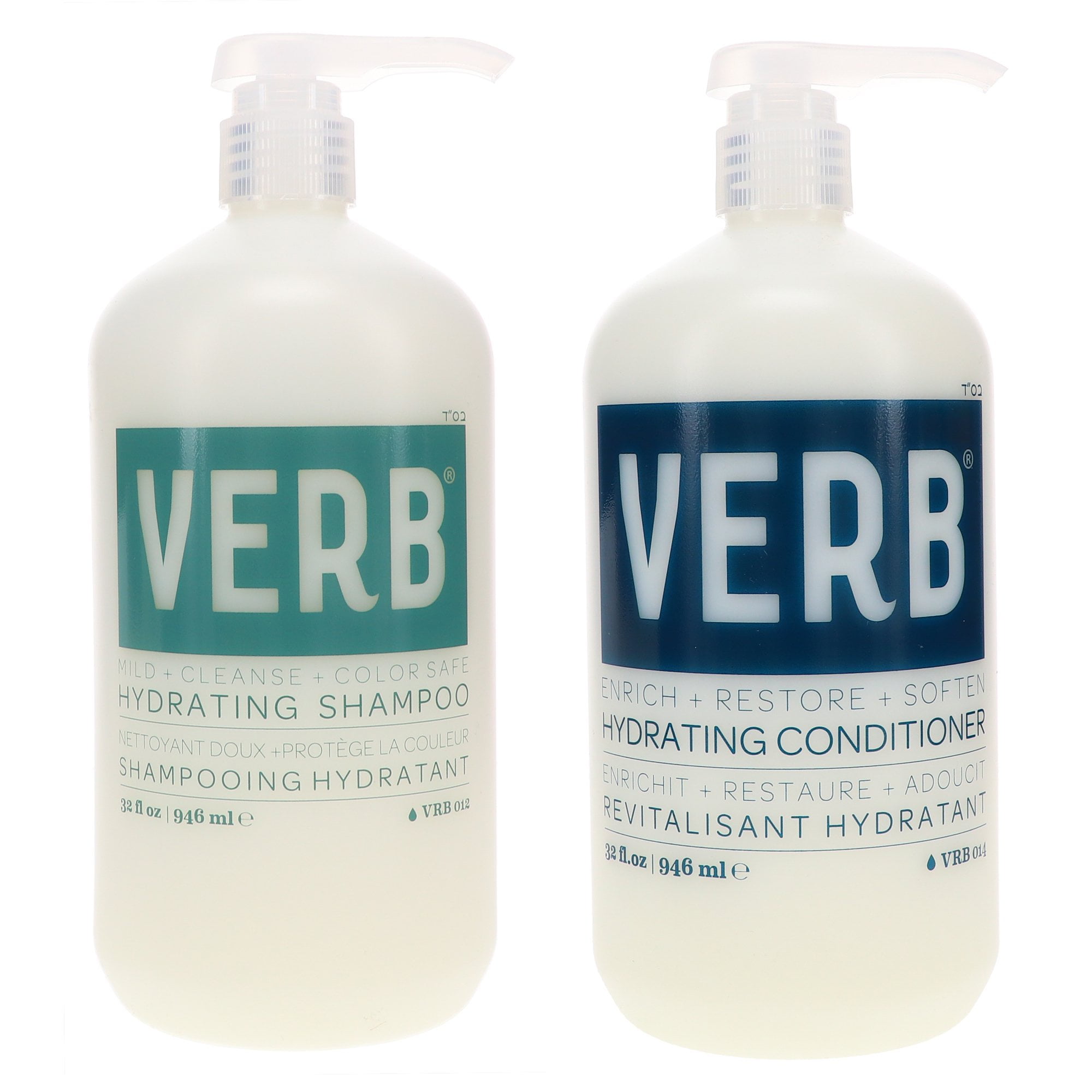 VERB Mild & Color Safe Hydrating Shampoo and Conditioner 32oz, UV ...