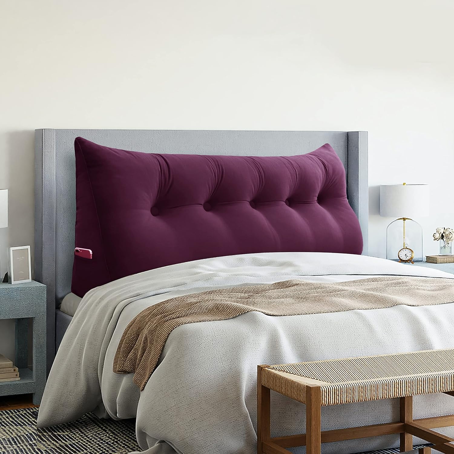 VERCART Large Headboard Pillow Wedge Bed Rest Reading Pillow Daybed ...