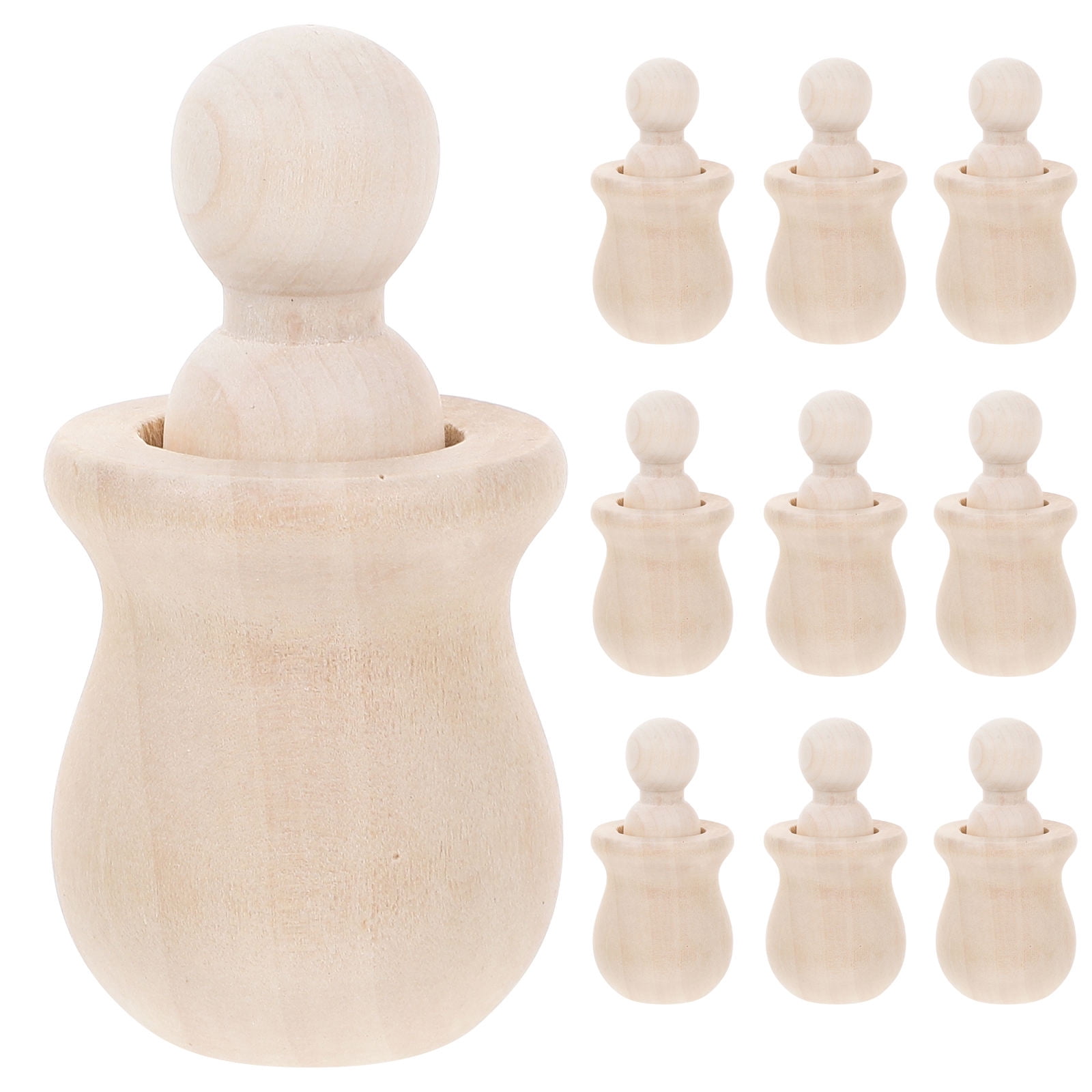 VERDANVERSE 10Pcs Small People Figurines Wood Color for Crafts and ...