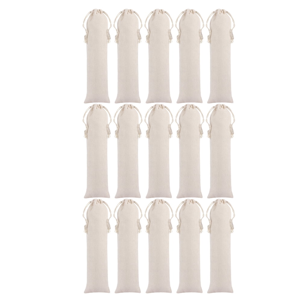VERDANVERSE 15 Pcs Reusable Linen Cotton Drawstring Bags, Portable ...