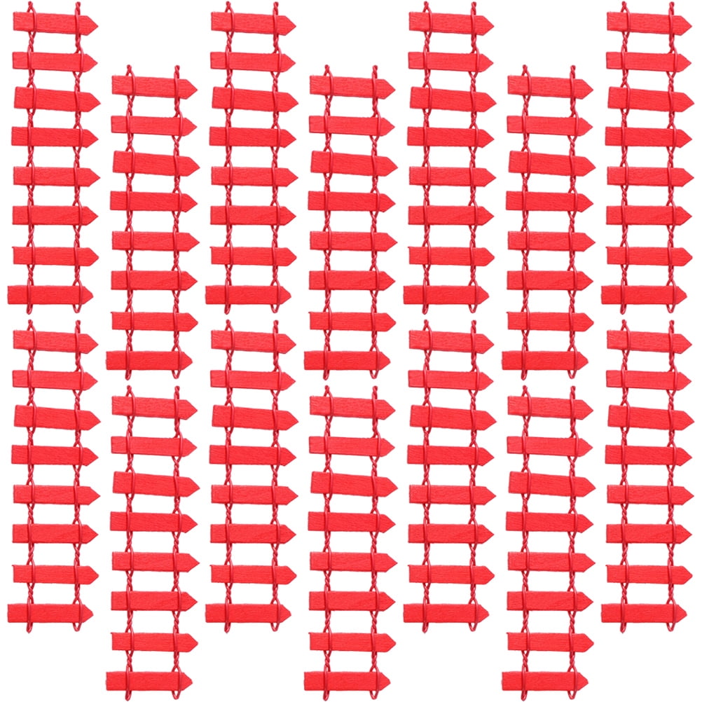 VERDANVERSE 20Pcs Miniature Fence Prop Red Picket Shape for Miniature ...