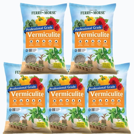 Plantation Vermiculite Fine Grade 8QT, Pack of 5, Soil Conditioner for ...