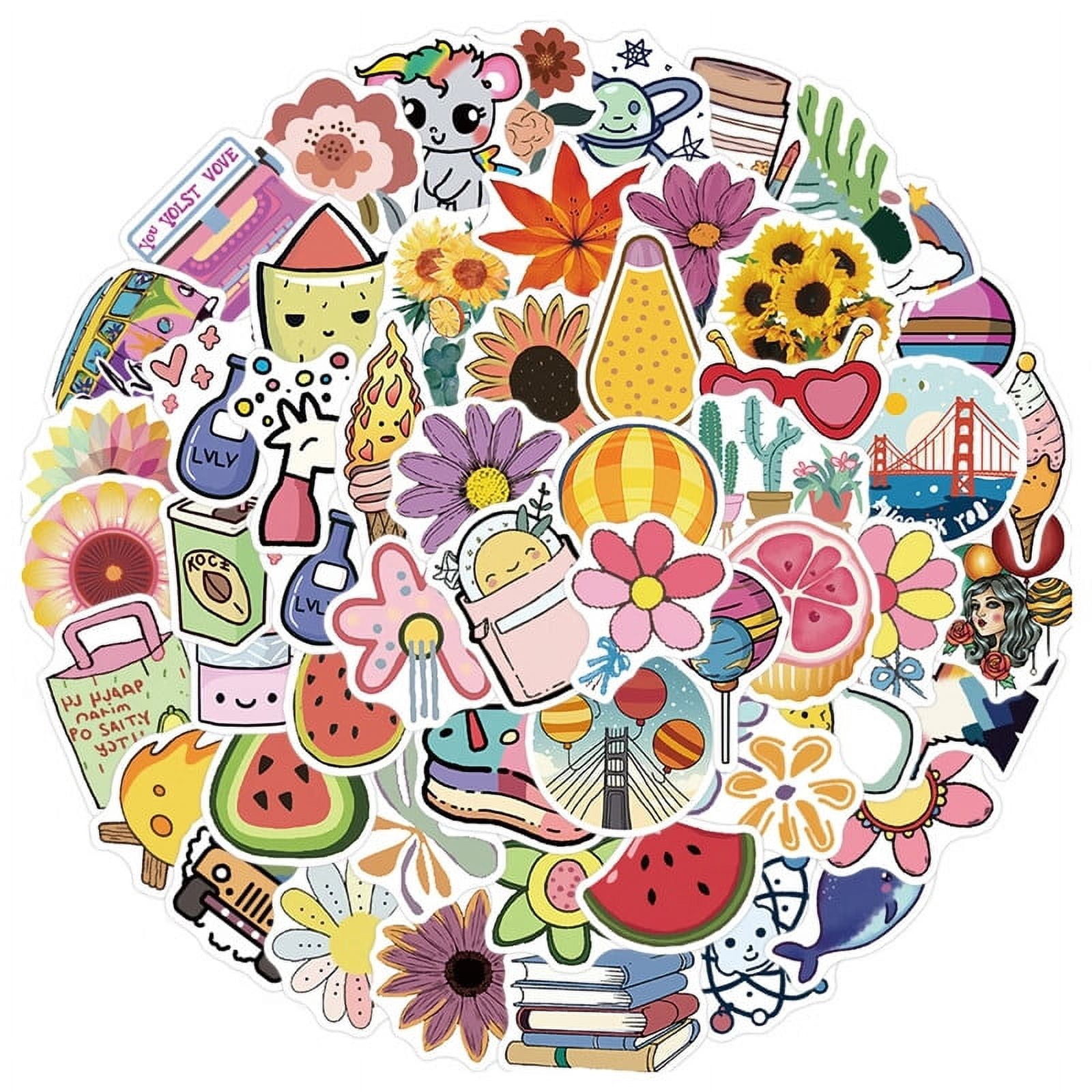 VERMON Cartoon Graffiti Stickers Waterproof Clear Pattern Stationery ...