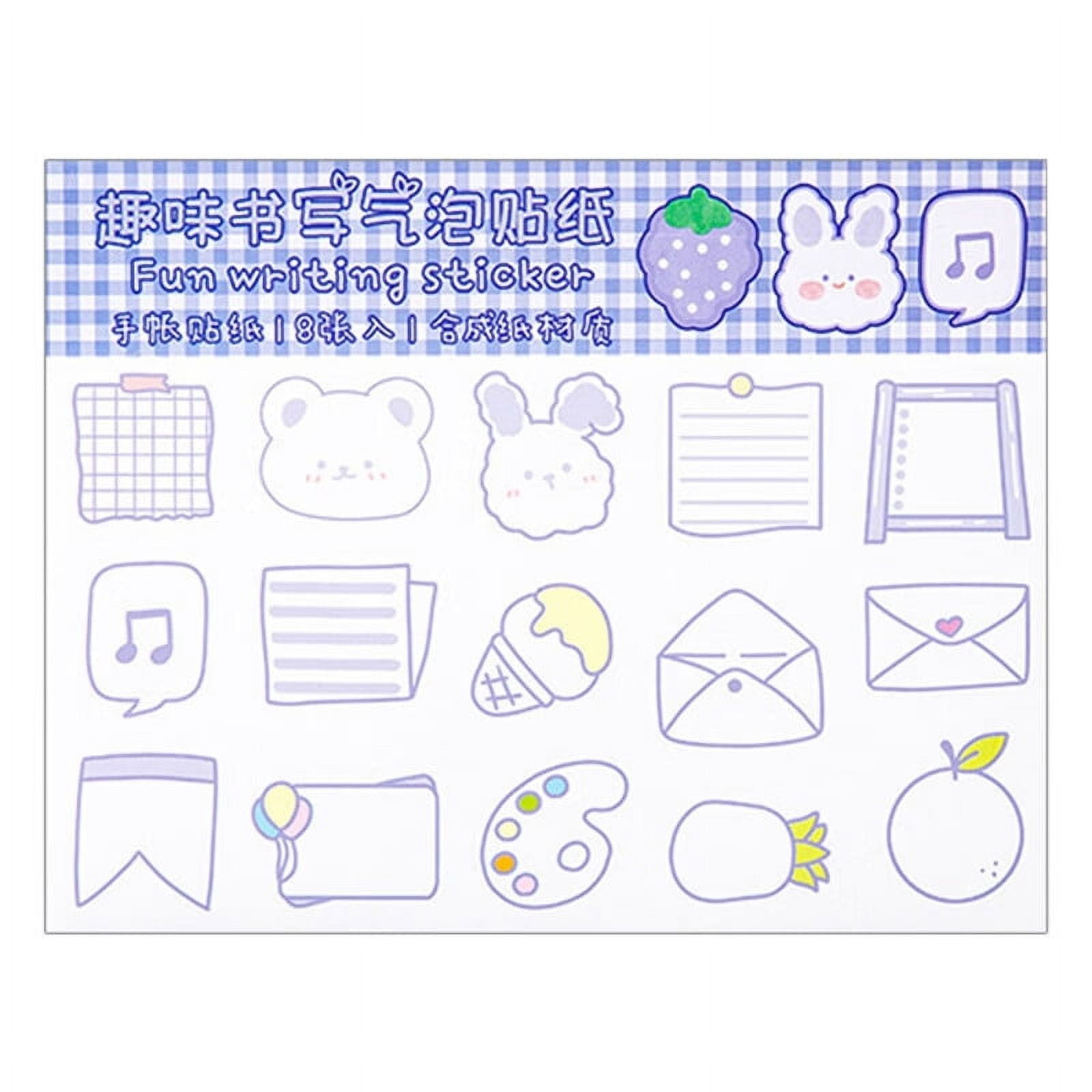 VERMON Scrapbook Sticker,8Pcs/Set Cartoon Scrapbook Sticker Sweet Cute ...