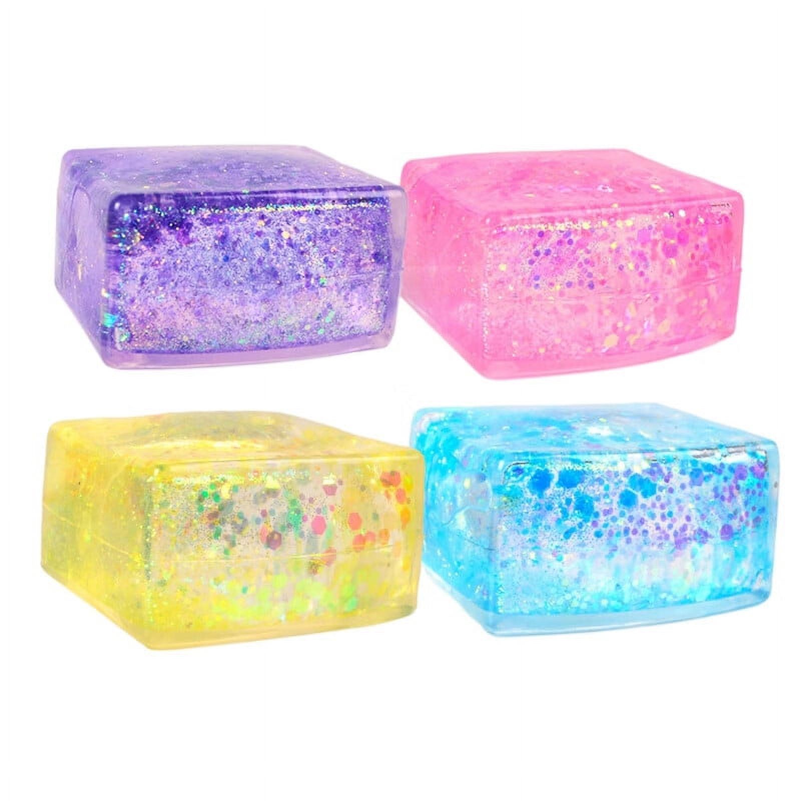 VERMON Sequins Ice Cube Squeeze Toys Creative Maltose Square Cube Quick ...