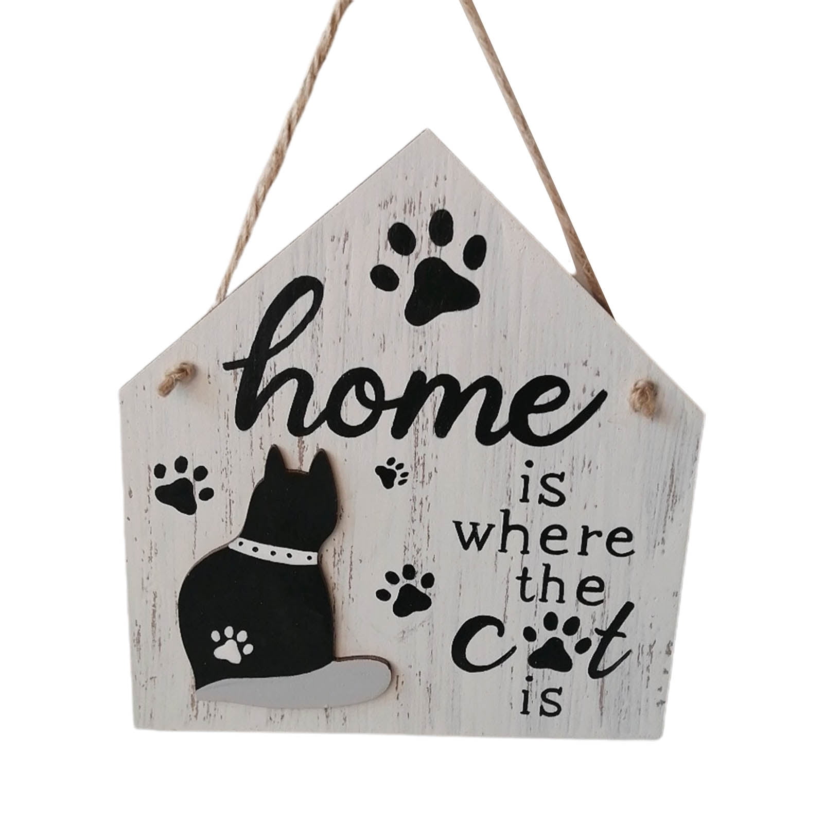 VERMON Wood Plaque DIY Adorable Fashion Hanging Wooden Dog Cat House ...