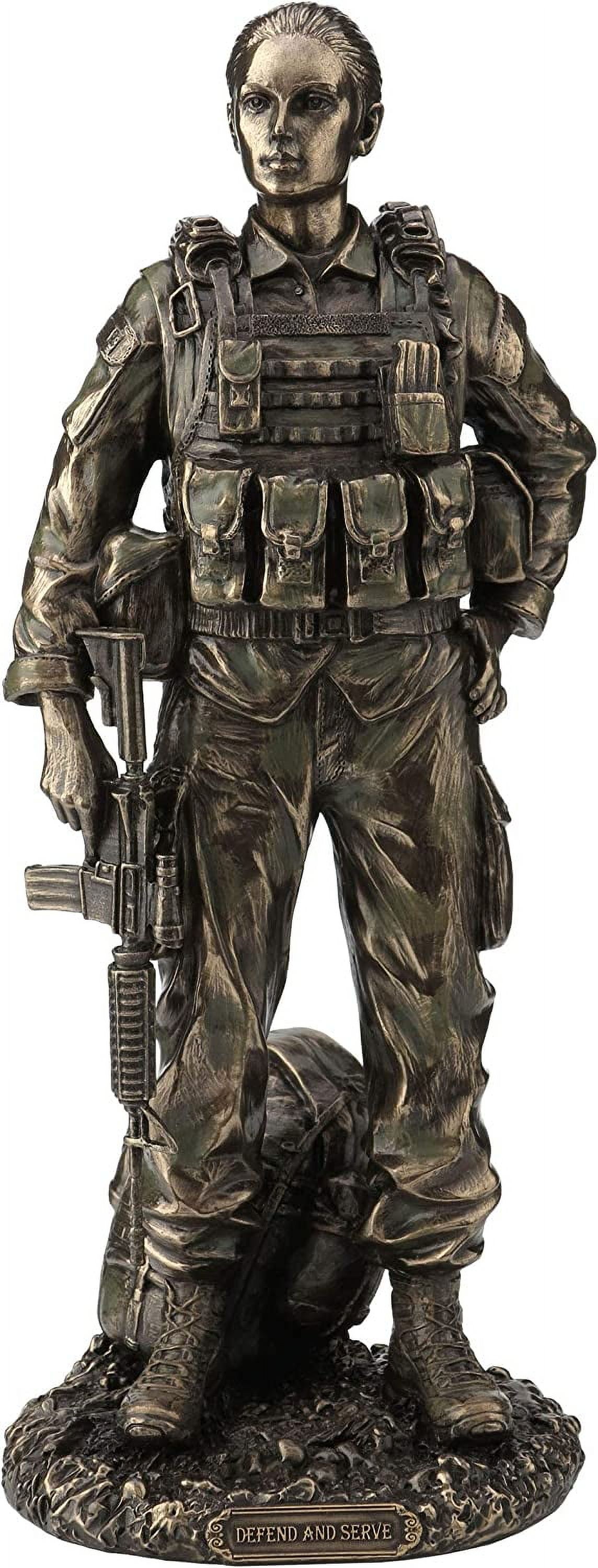 VERONESE DESIGN 11 5/8 Inch Female Soldier Statue Military Gifts Cold ...