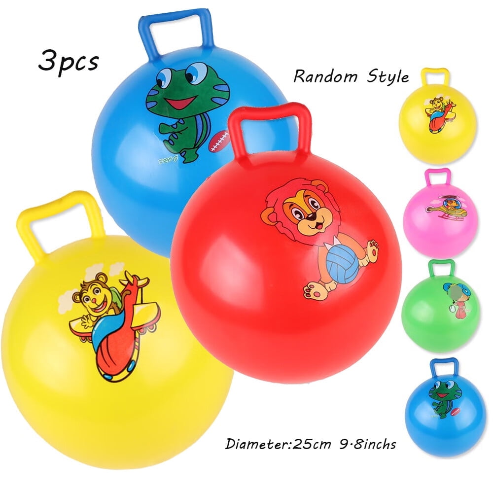 3pcs Kids Inflatable Hopper Balls, Bouncy Jump Toy with Handle (Random ...