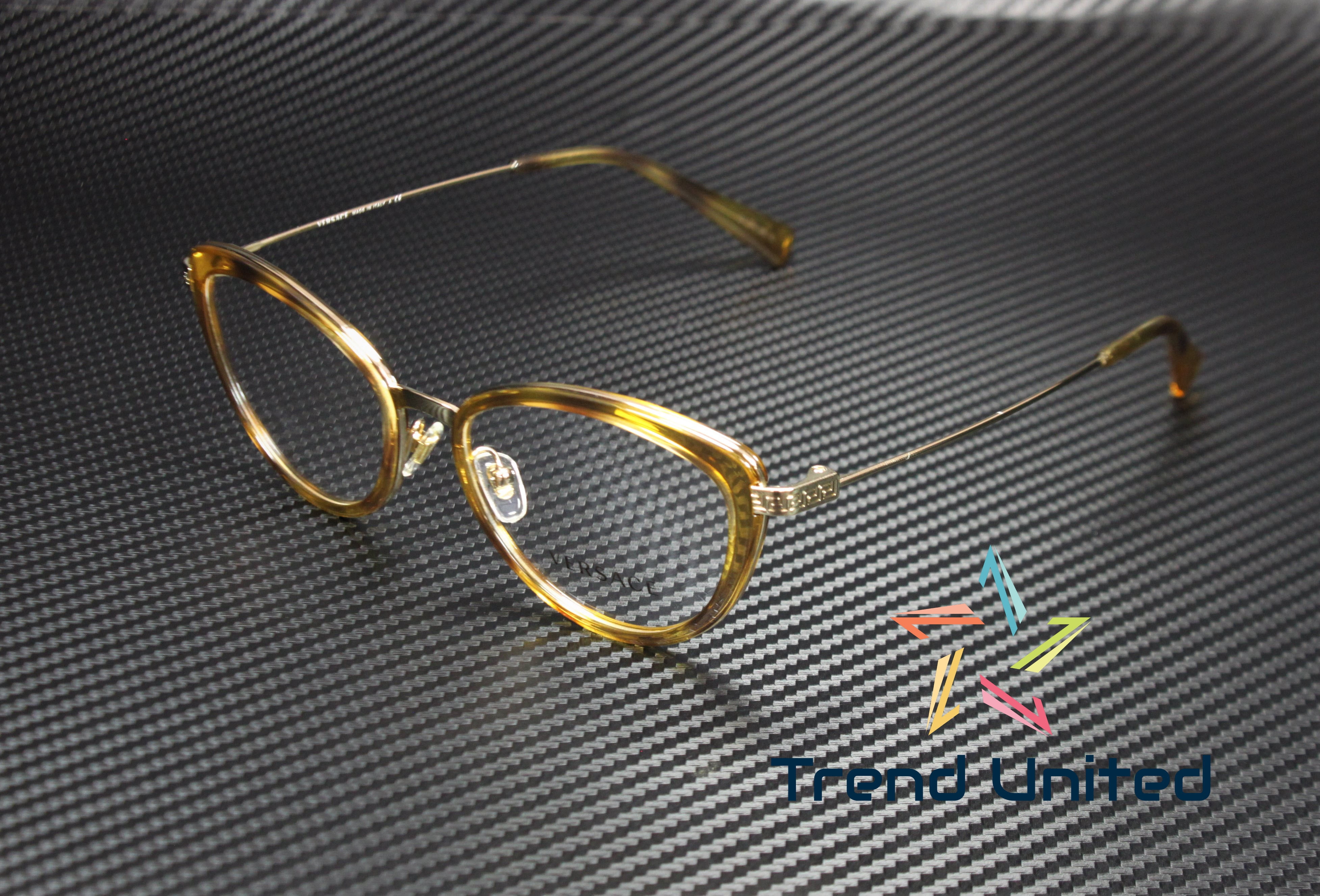 VERSACE VE1244 1400 Pale Gold Havana Demo Lens 53 mm Women's Eyeglasses ...