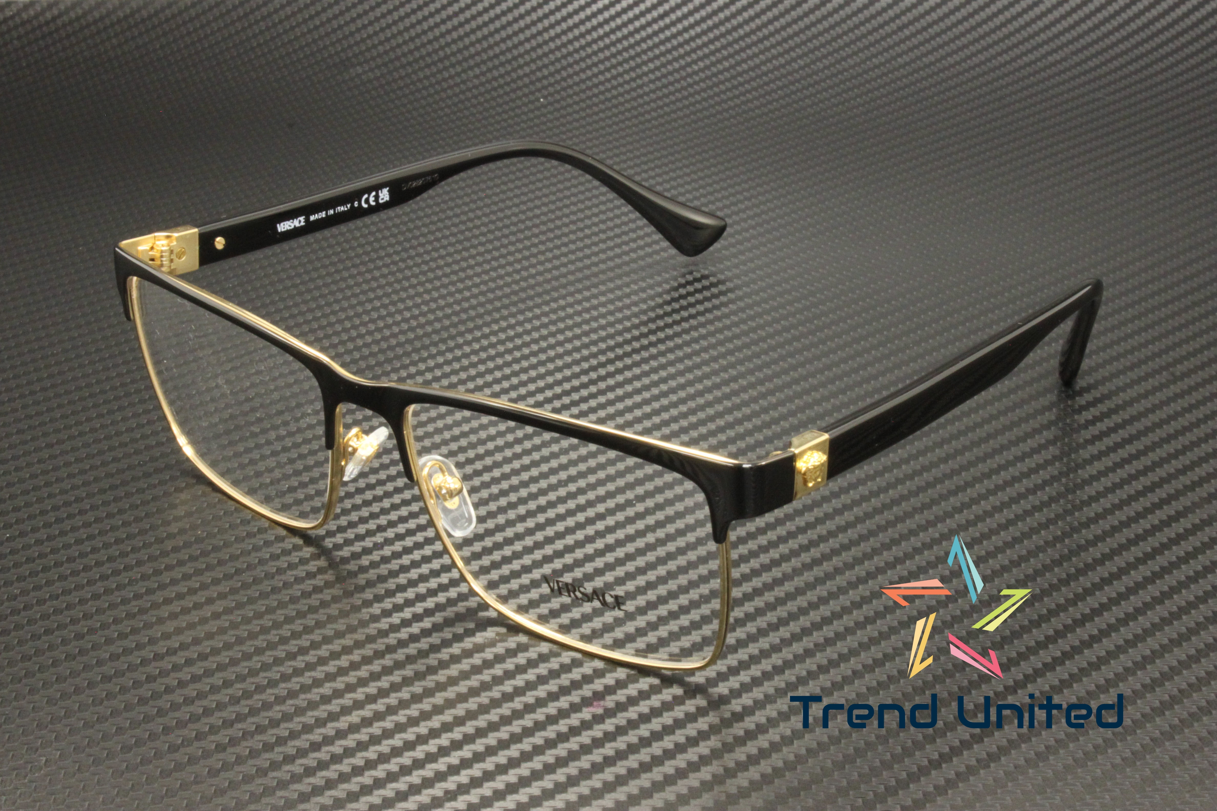 VERSACE VE1285 1443 Black Demo Lens 58 mm Men's Eyeglasses - Walmart.com