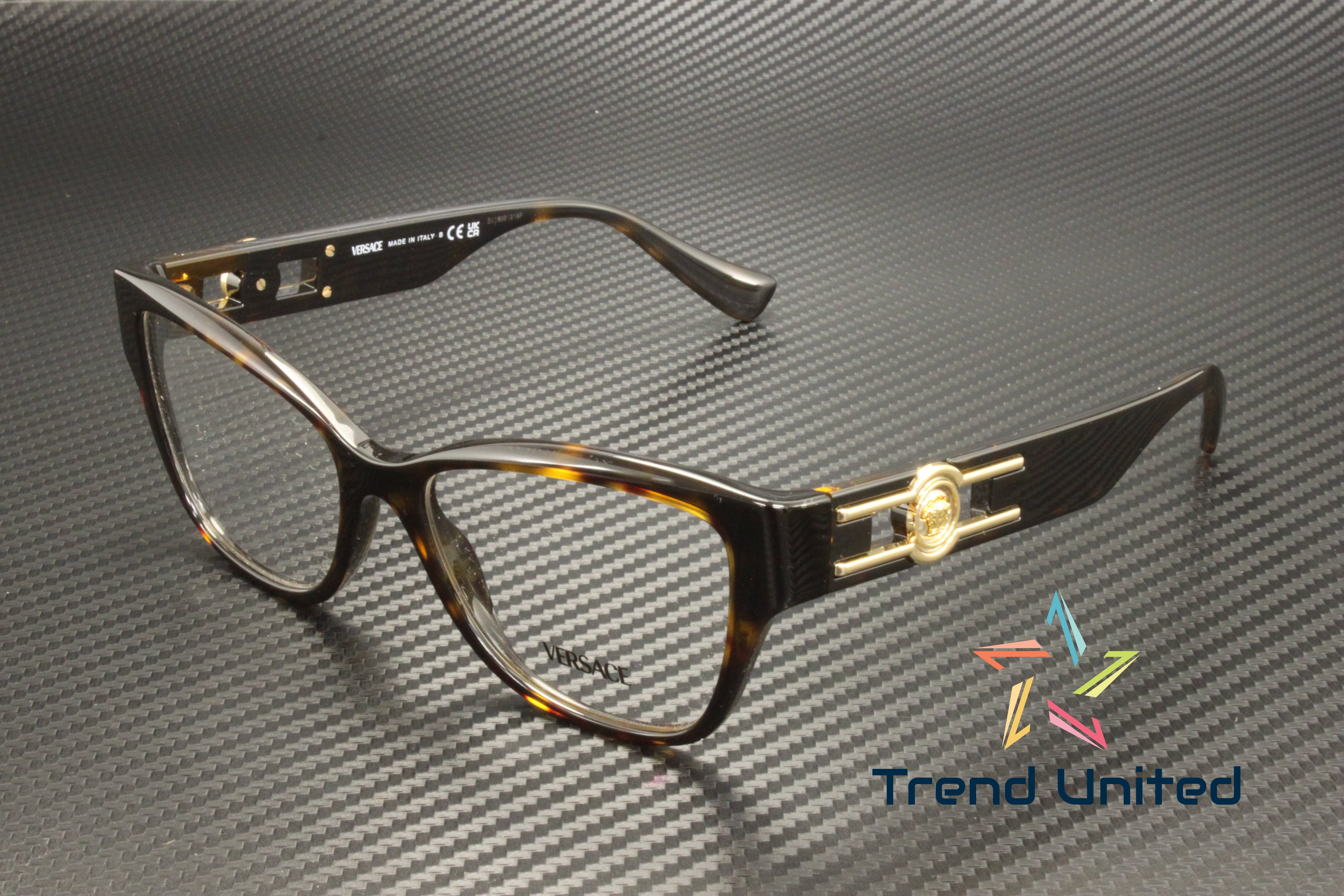 VERSACE VE3347 108 Havana Demo Lens 52 mm Women's Eyeglasses - Walmart.com