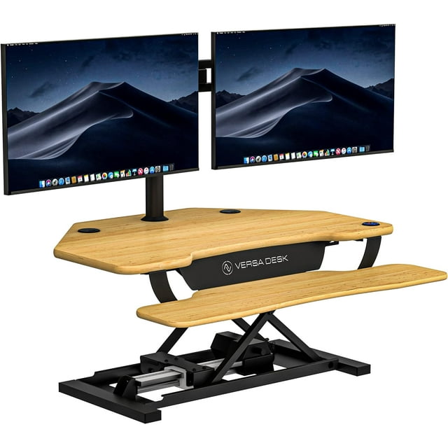 VERSADESK 36" Wide Corner Standing Desk Converter Electric Height ...