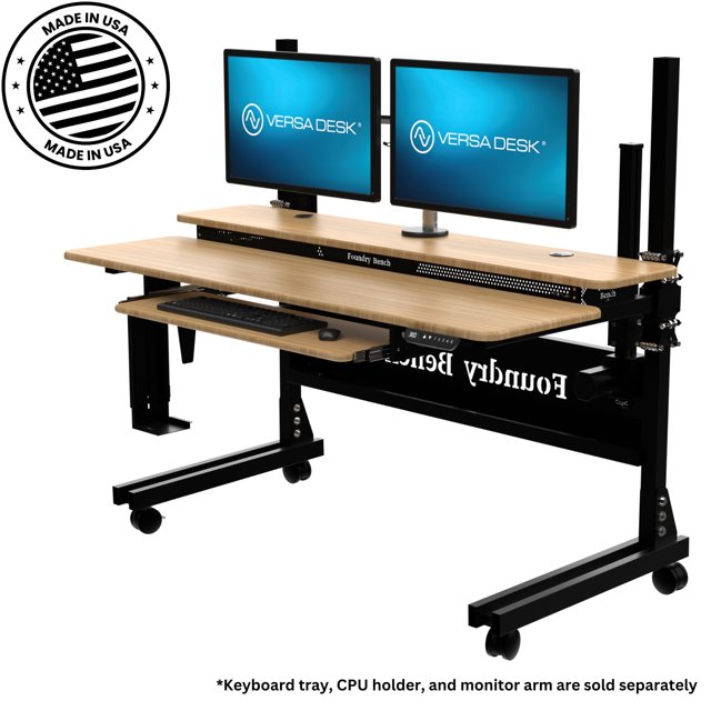 VersaDesk® Foundry Bench® 60" x 30" Portable Height Adjustable Standing ...