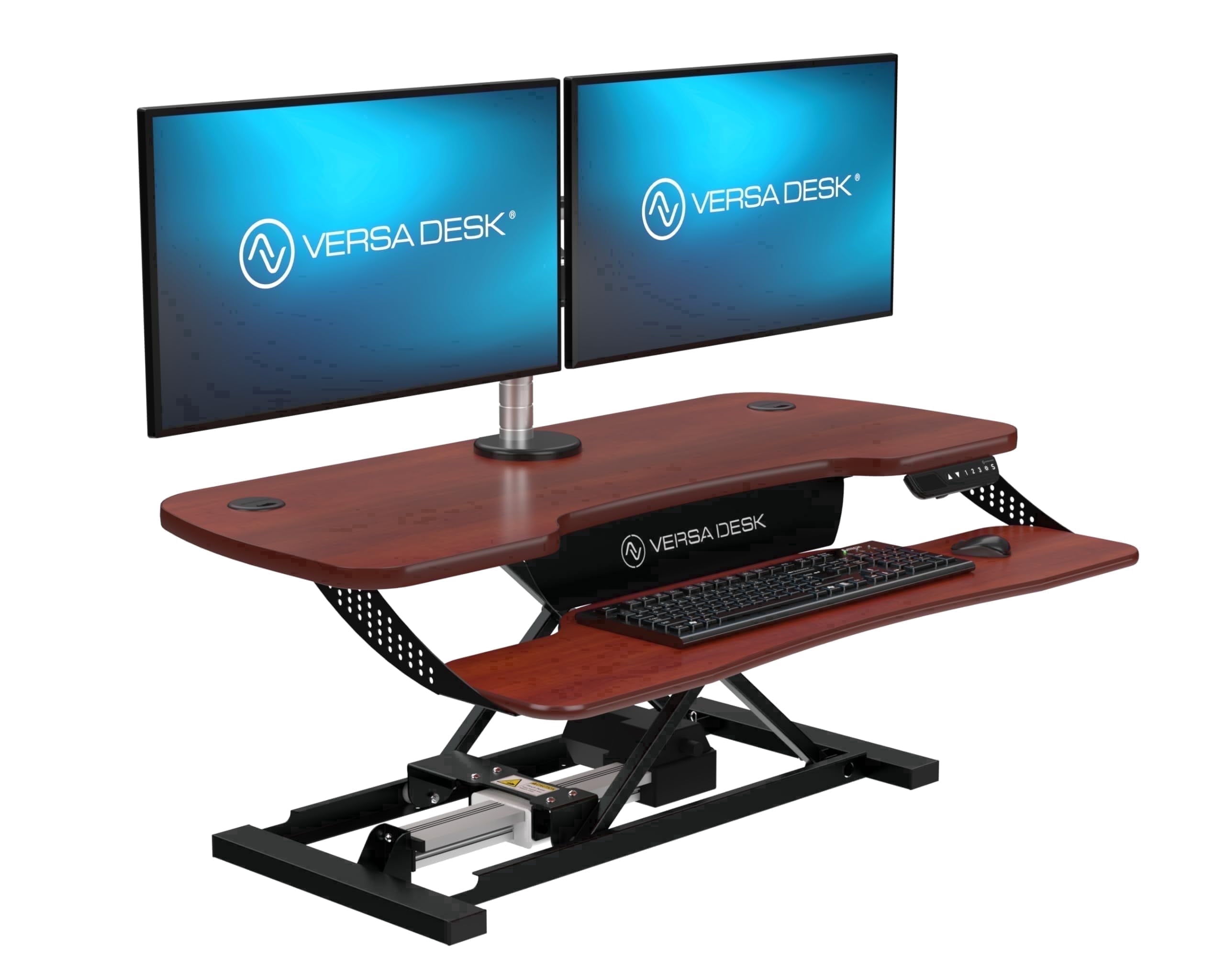 VERSADESK PowerPro™ Elite Electric Standing Desk Converter, Cherry Wood ...