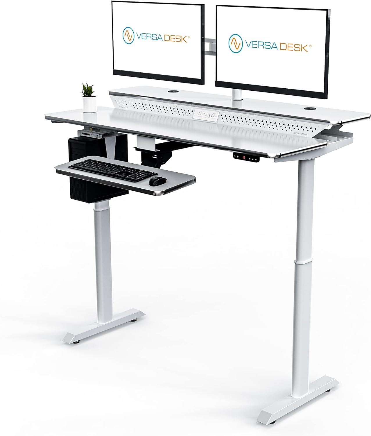 OFM Model 5200S Height Adjustable Sit-to-Stand Small Workstation, White ...