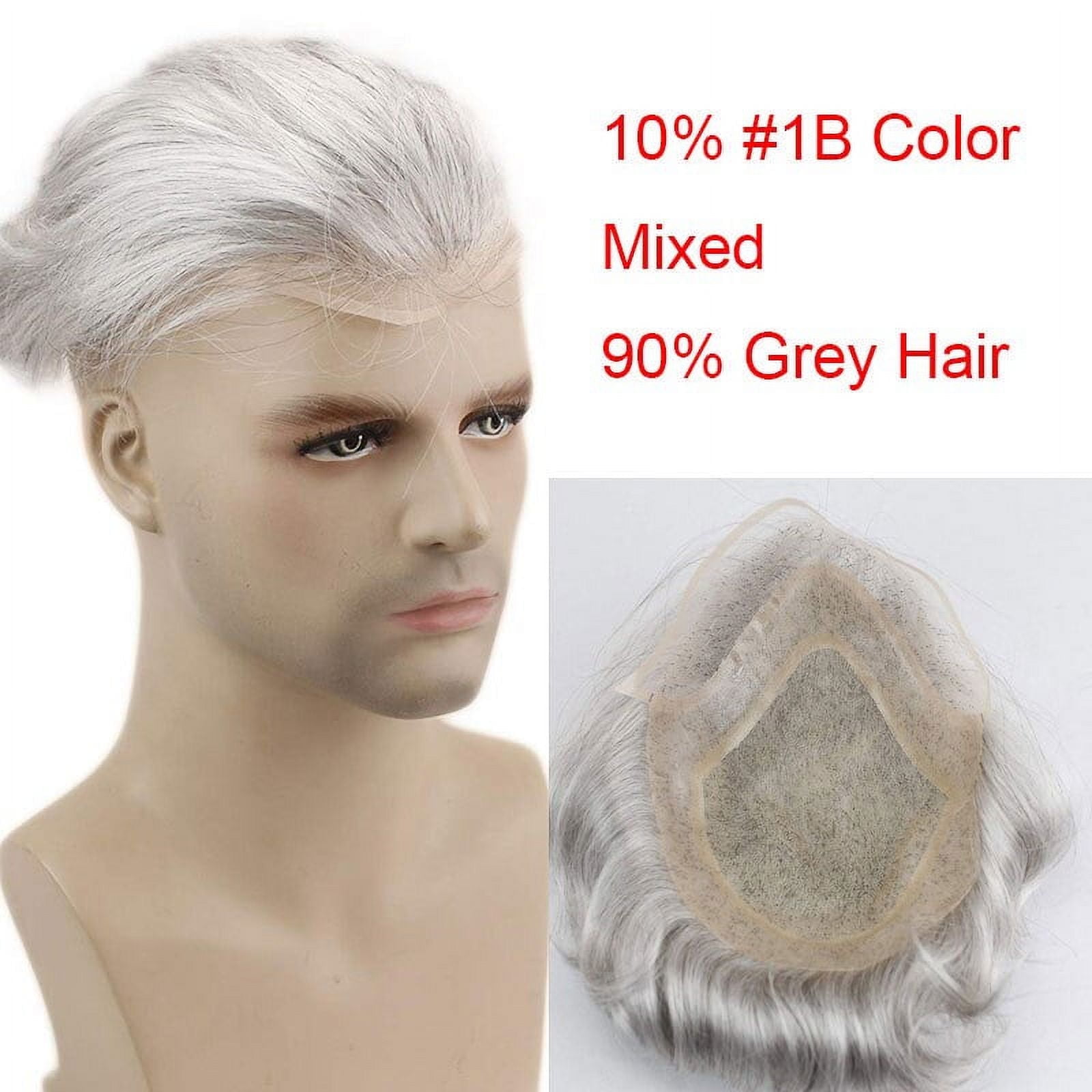VERSALITE Human Hair Men Hairpiece Toupee French Lace Replacement For ...