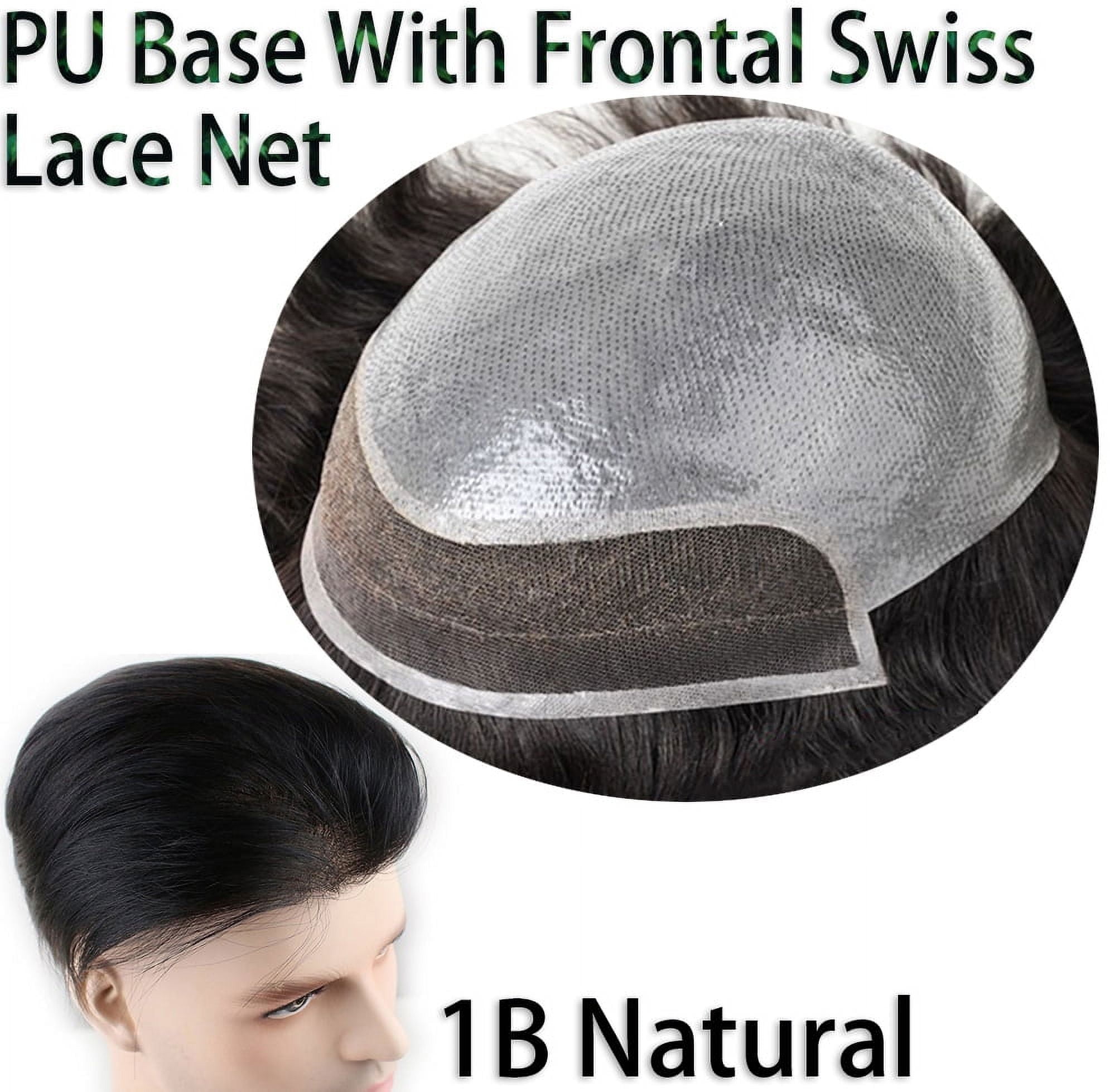 VERSALITE Human Hair Men Hairpiece Toupee French Lace Replacement For ...