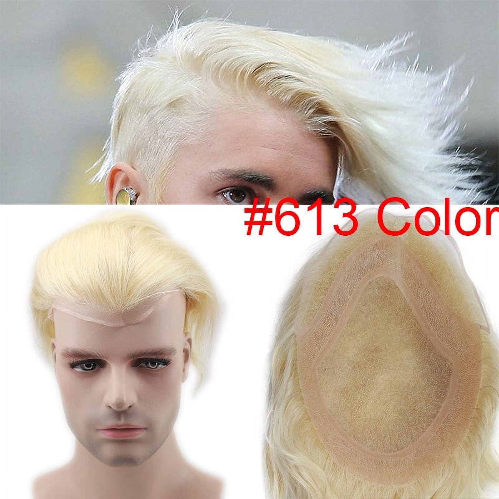 VERSALITE Human Hair Men Hairpiece Toupee French Lace Replacement For ...