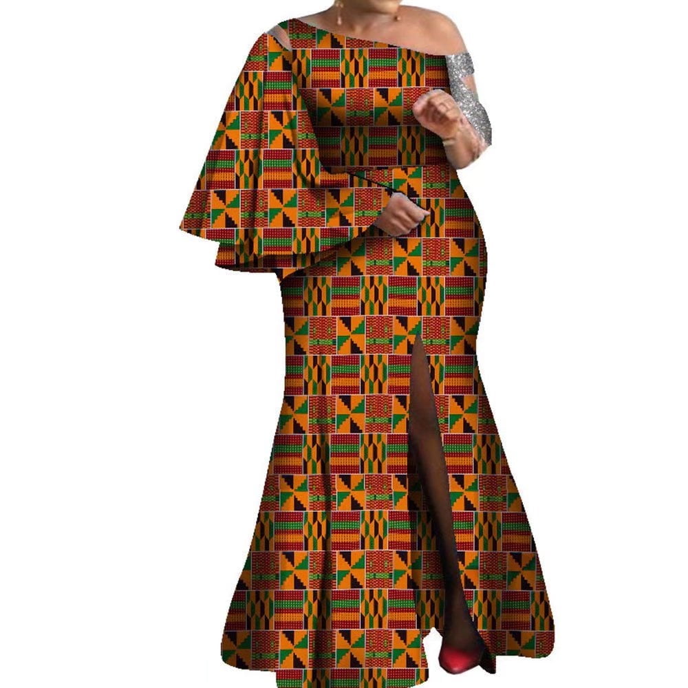 VERTEX&KAIBIN African Dresses Women One Sleeve Clothing - Walmart.com