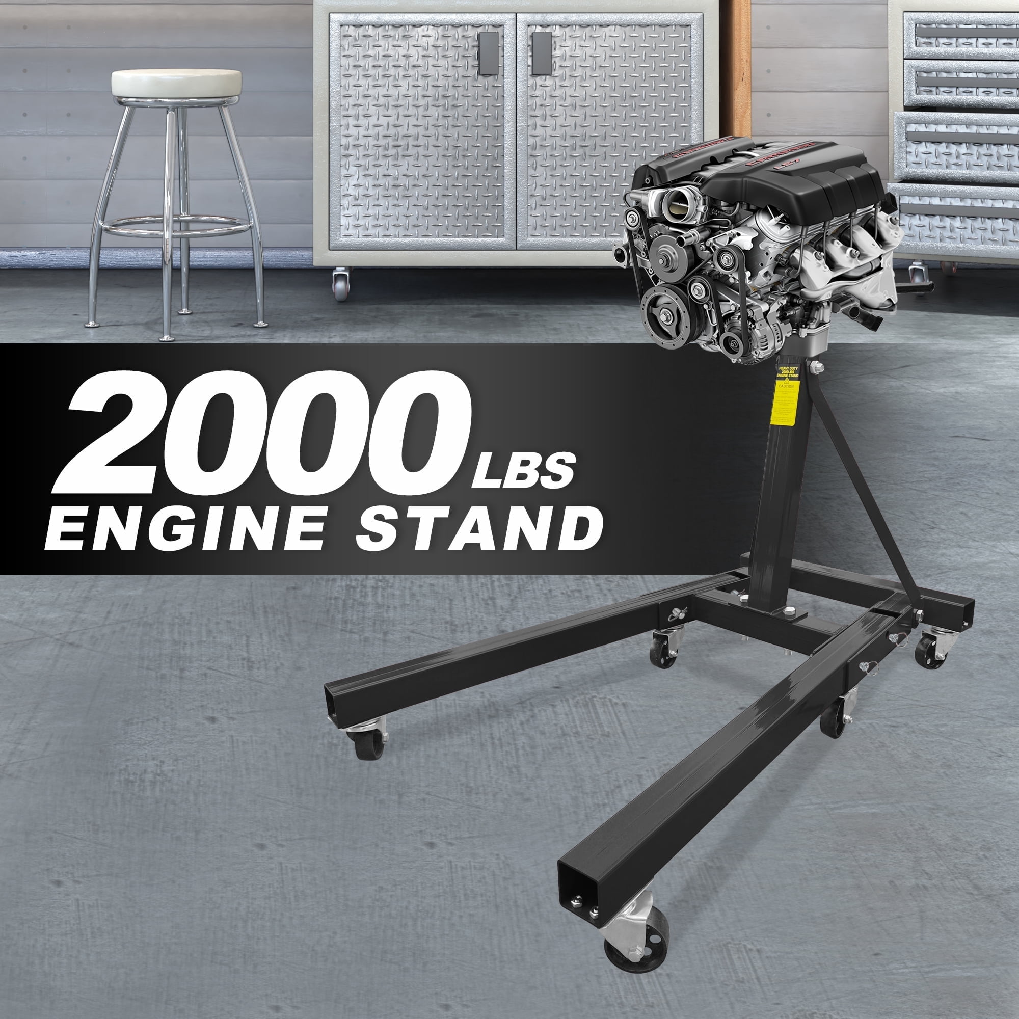 VERTLLEY Heavy Duty Foldable Engine Stand 2000lbs Capacity for Auto ...