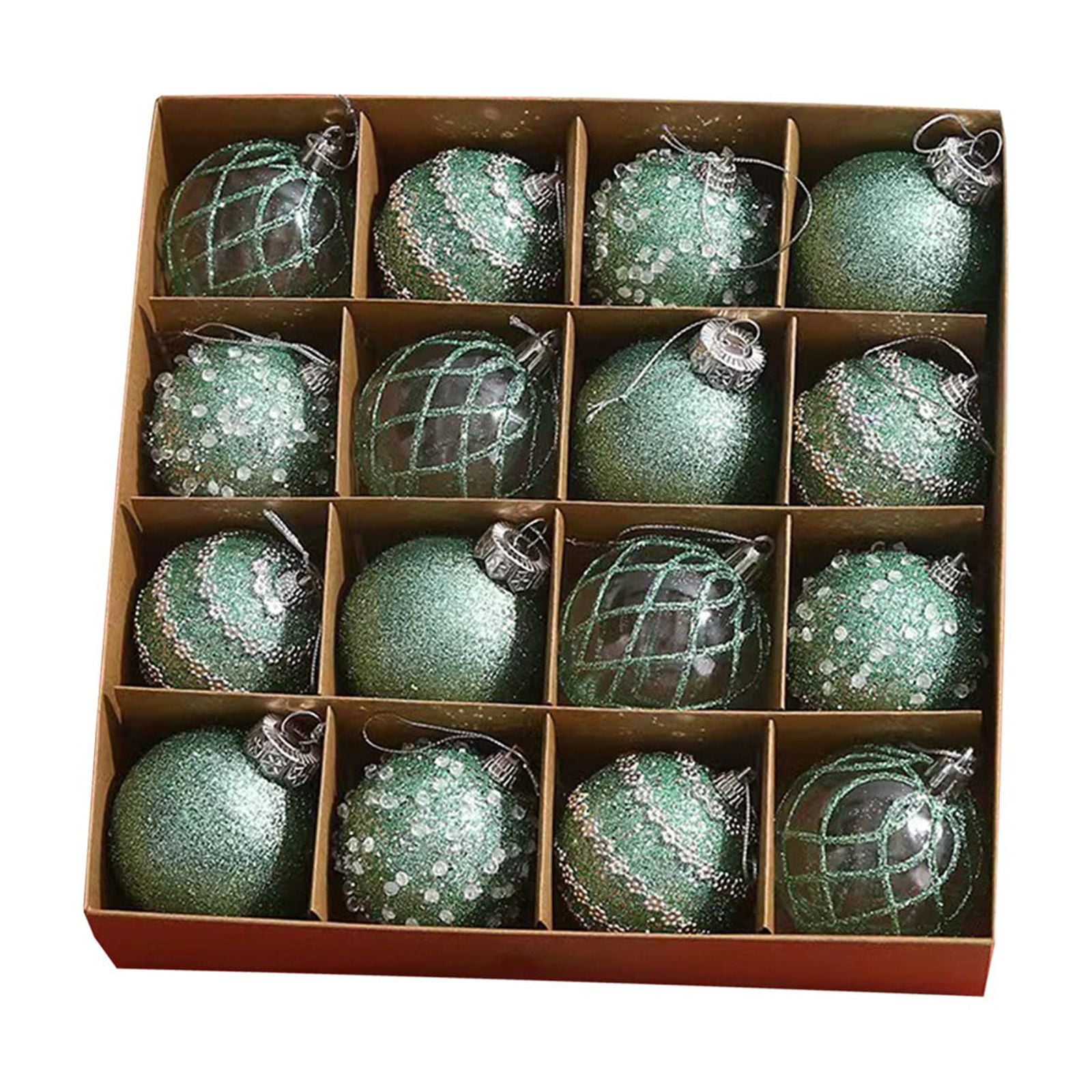 VERUGU 12Pcs Christmas Balls 2.36 inch for Xmas Tree Bauble Hanging ...