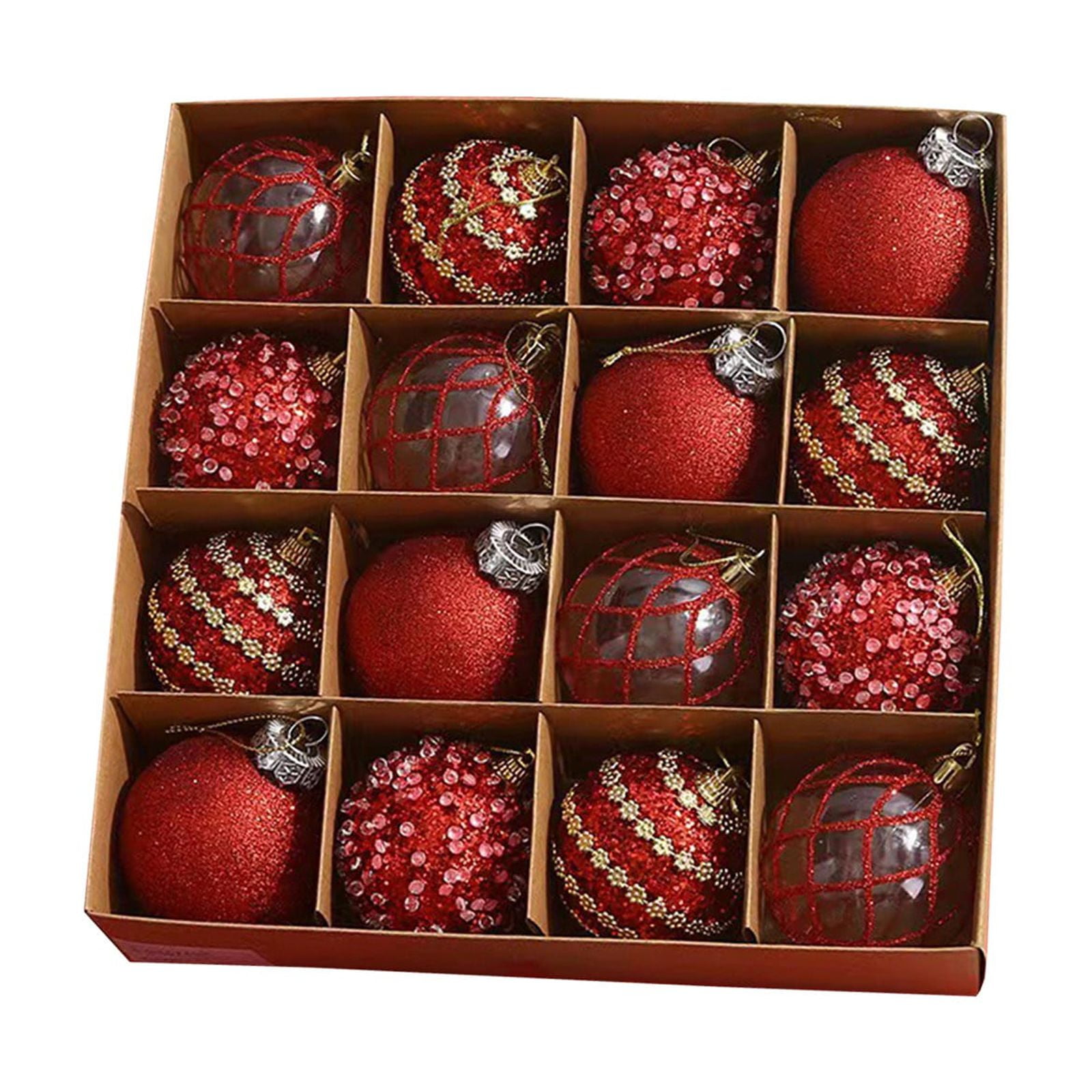 VERUGU 12Pcs Christmas Balls 2.36 inch for Xmas Tree Bauble Hanging ...
