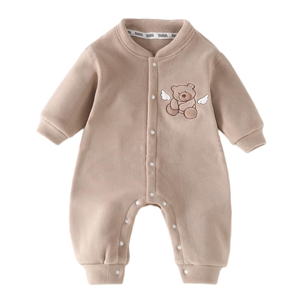 VERUGU Baby Girl Romper Fall Winter Baby Toddler Warm Lapel Jumpsuits ...