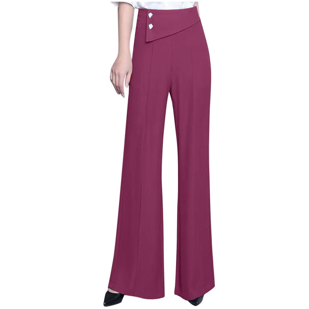 VERUGU Dress Pants Women Wide Leg Pants High Waisted Business Work ...