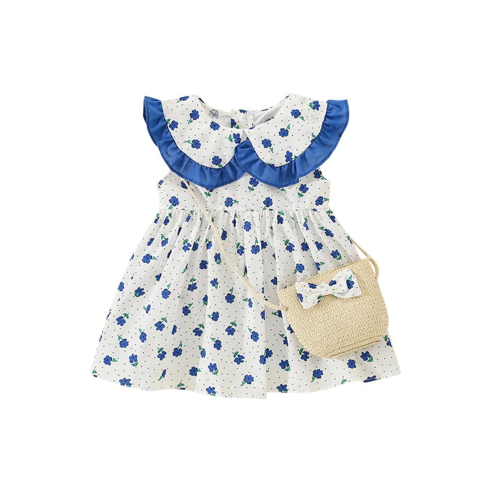 VERUGU Girls Dresses Toddler Baby Girl Fall Out Lace Doll Collar Bow ...