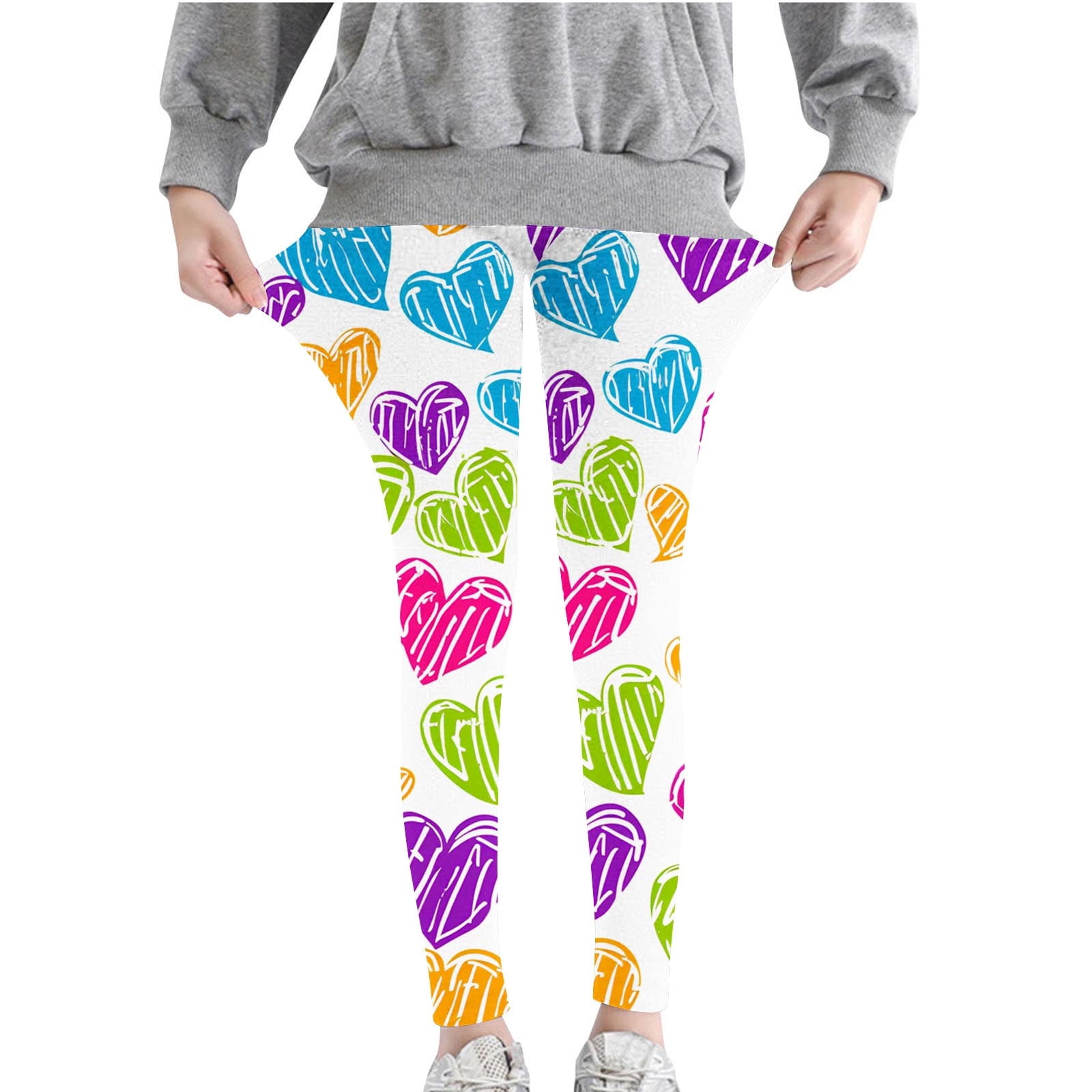 VERUGU Girls Leggings Spring Fall Fashion Soft Heart Print Comfortable ...