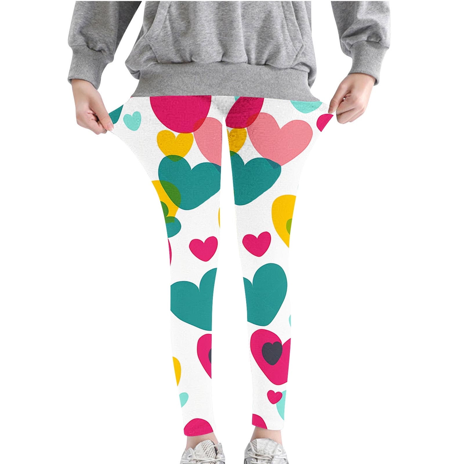 VERUGU Girls Leggings Spring Fall Fashion Soft Heart Print Comfortable ...