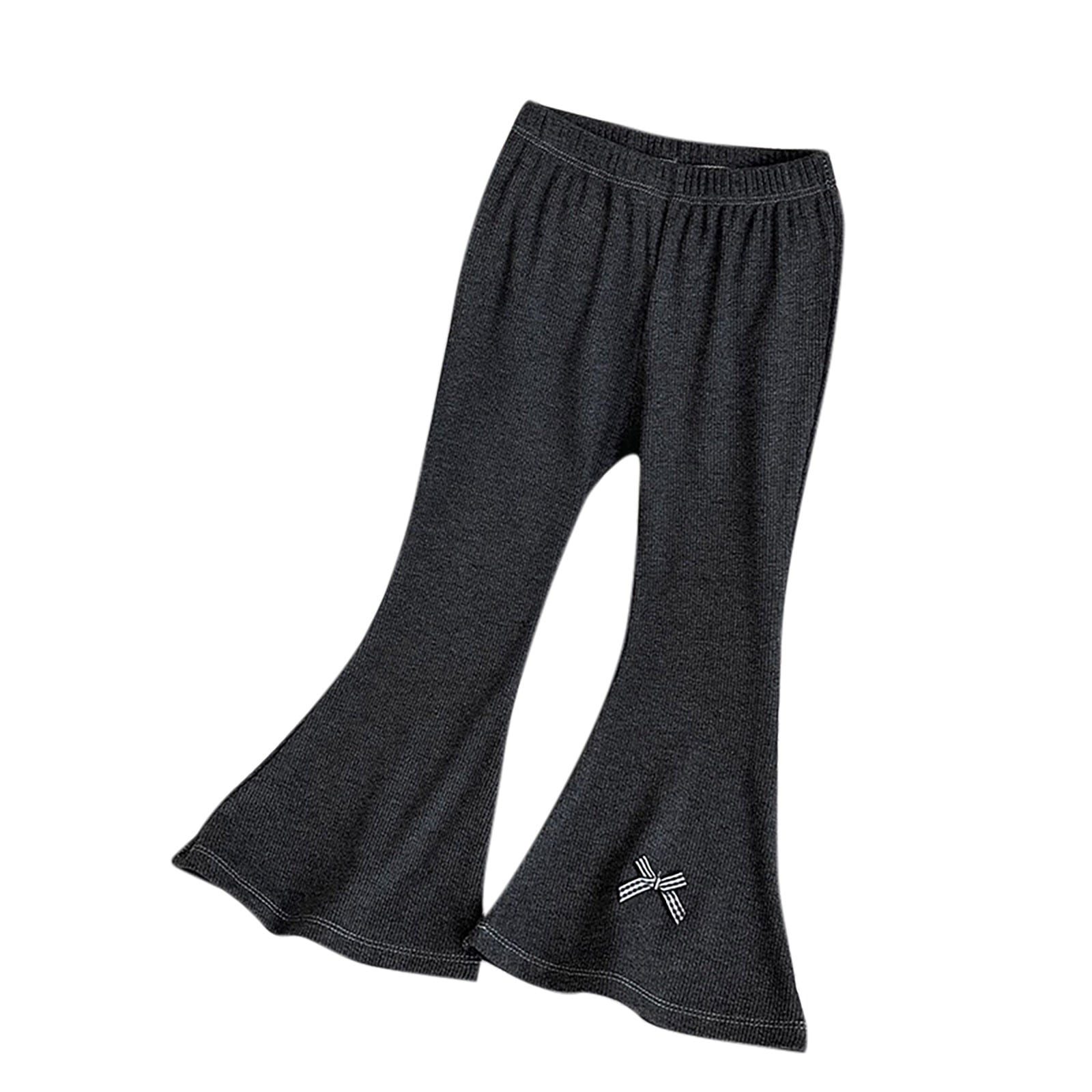 VERUGU Girls Leggings Spring Fall Kids Solid Flared Stretch Bell-Bottom ...