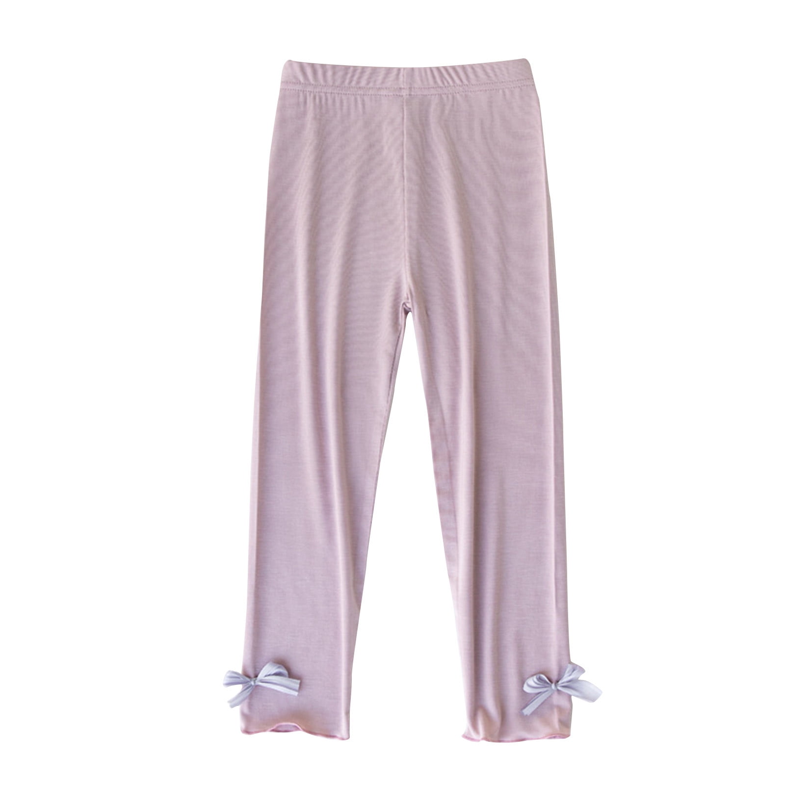 VERUGU Girls Leggings Spring Fall Kids Thin Solid Bow Slim Long Pants ...