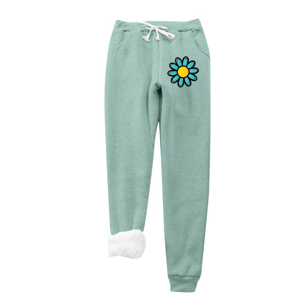 VERUGU Women Leggings Fall Winter Fashion Floral Print Lamb Fleece ...