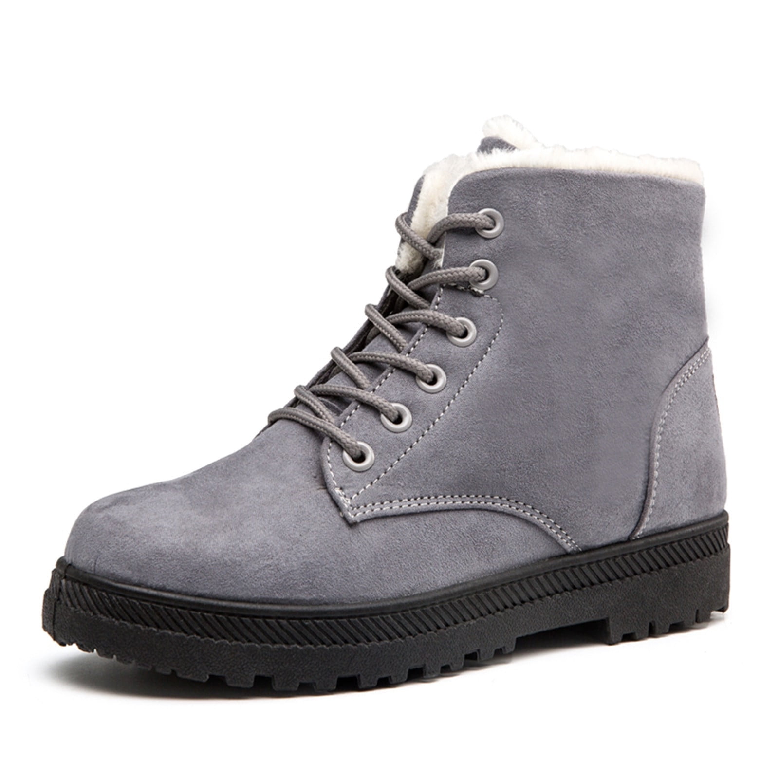 VERUGU Women's Hiking Boot, Snow Boots Winter Flat Shoes Slip On Ankle ...