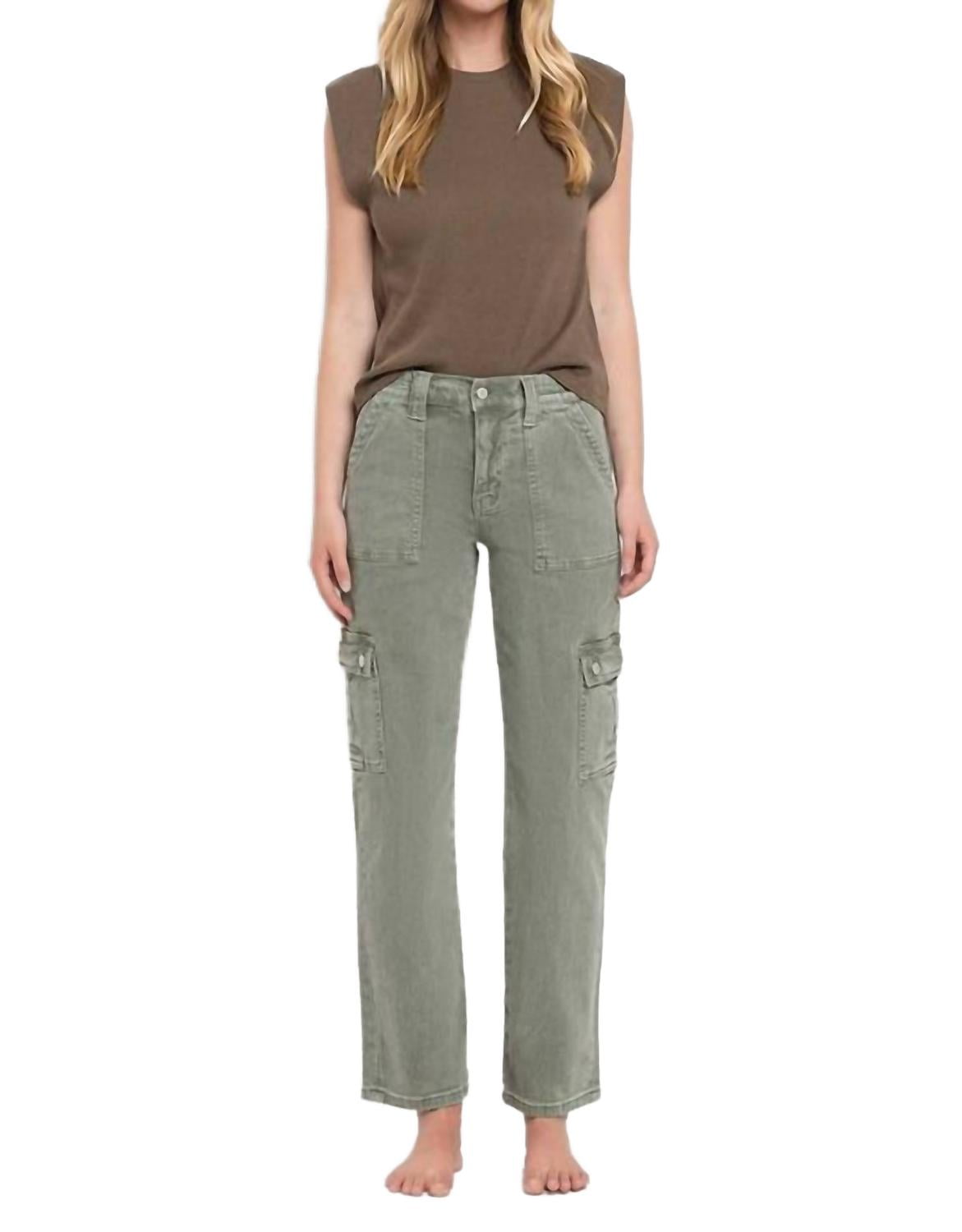 Vervet By Flying Monkey High Rise Cargo Straight Jeans - Walmart.com