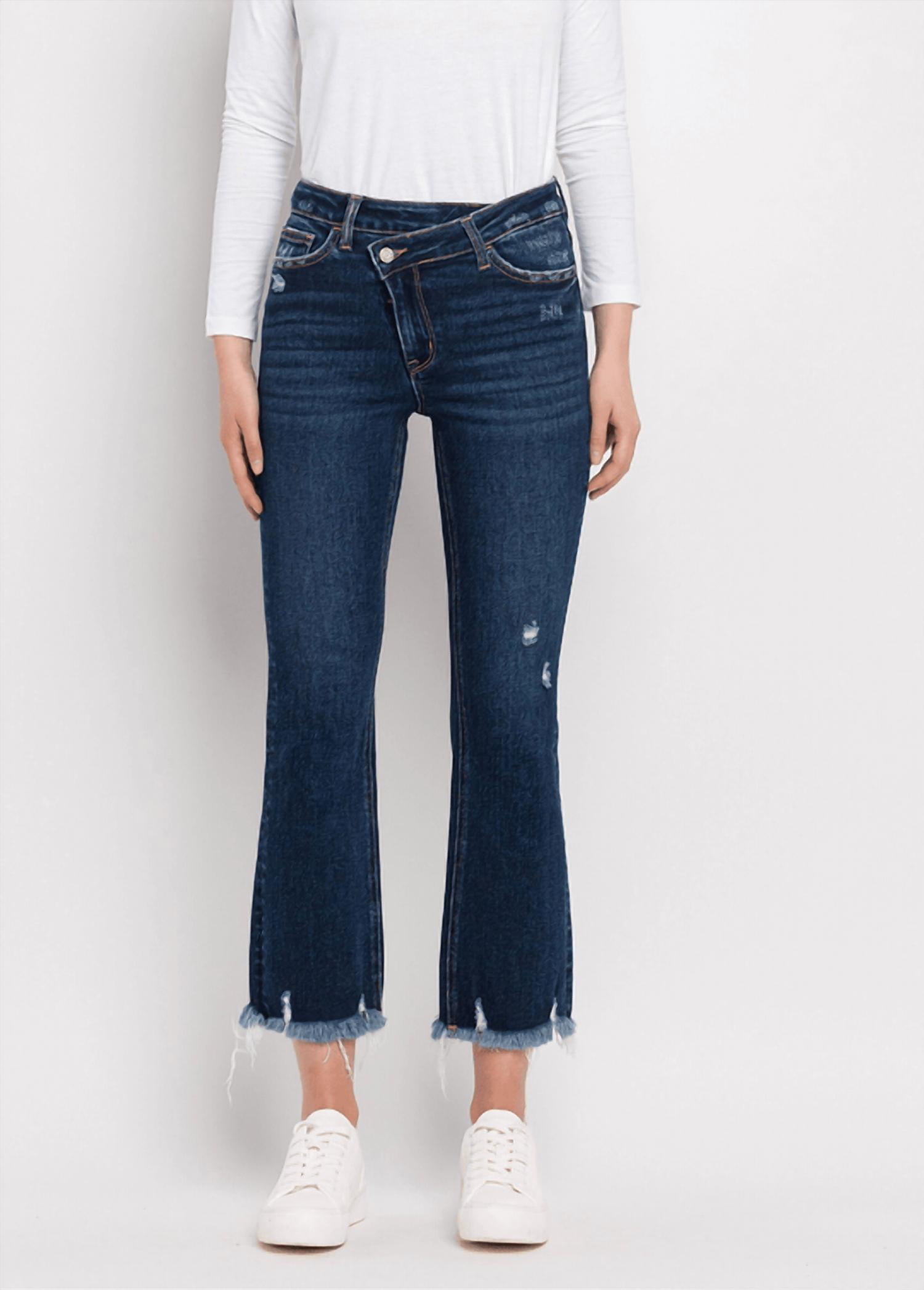 Vervet By Flying Monkey High Rise Crossover Waistband Kick Flare Jeans ...