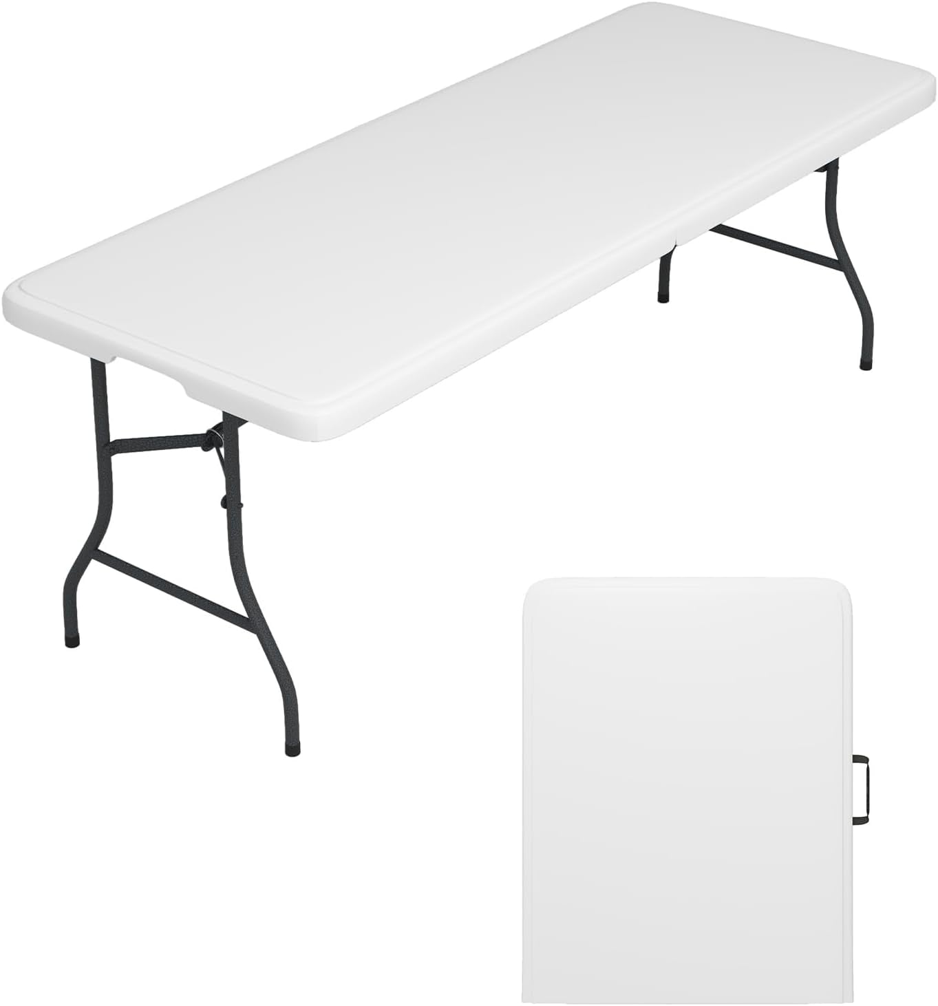 VERYKE 6 Ft Folding Table, Heavy Duty Plastic Foldable Table with Carry ...