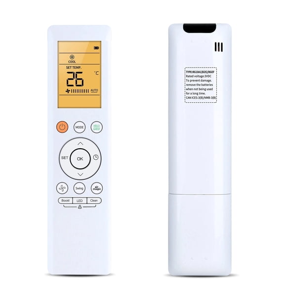 VERYNIUBI RG10A1 Compatible Remote Midea Air Conditioner Remote Control ...