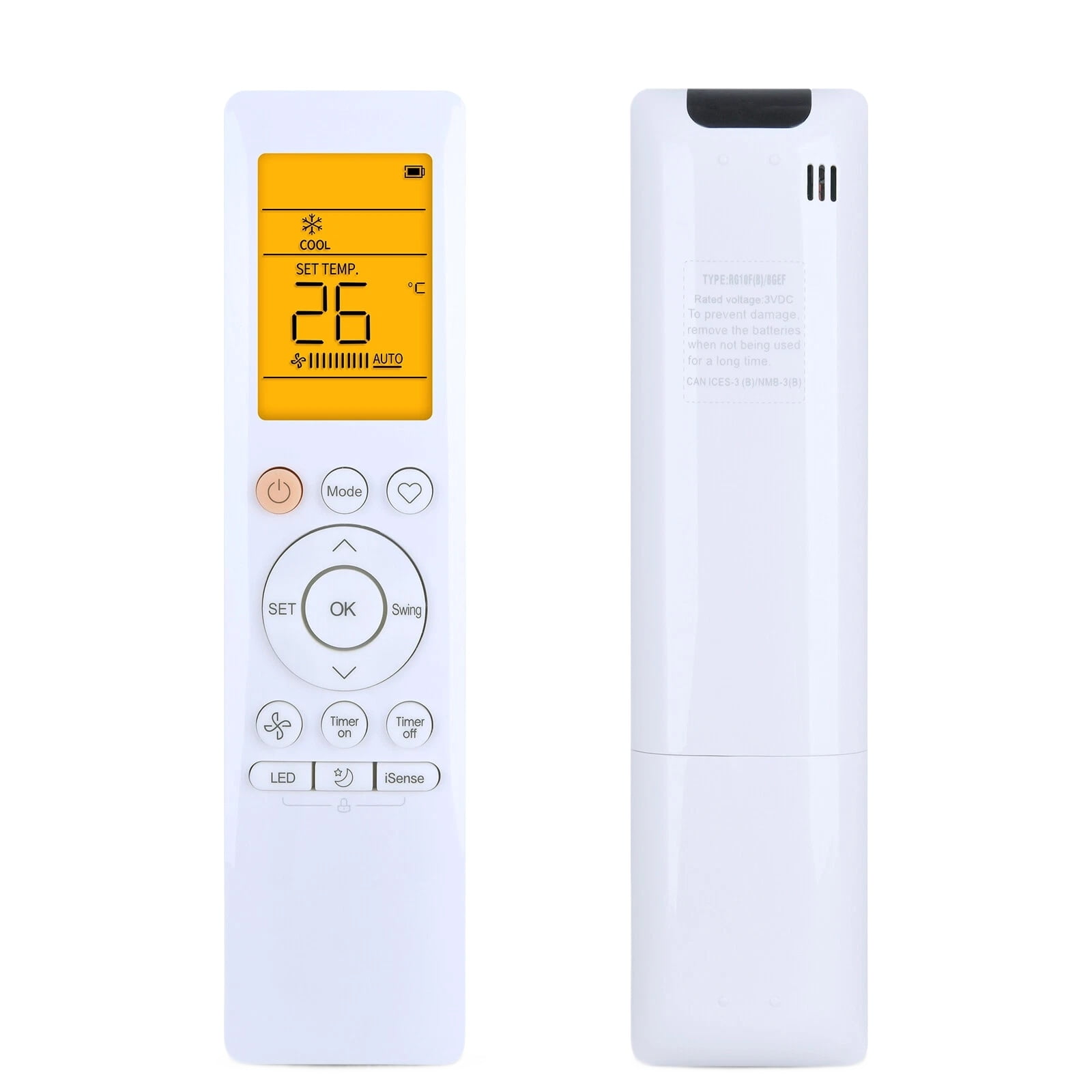 VERYNIUBI RG10F Compatible Remote Midea Air Conditioner Remote Control ...