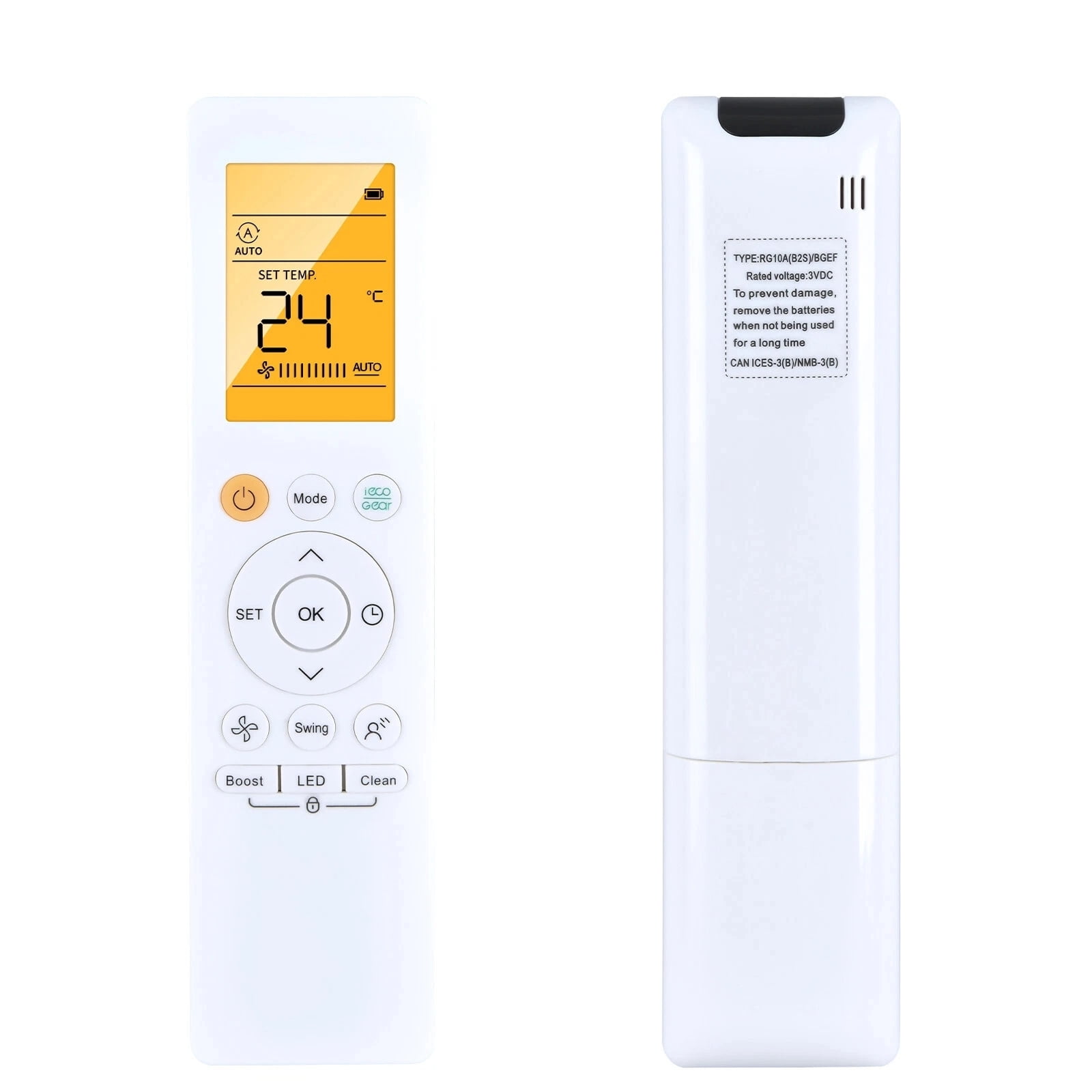 VERYNIUBI RG10L1 RG10A Compatible Remote Midea Air Conditioner Remote ...