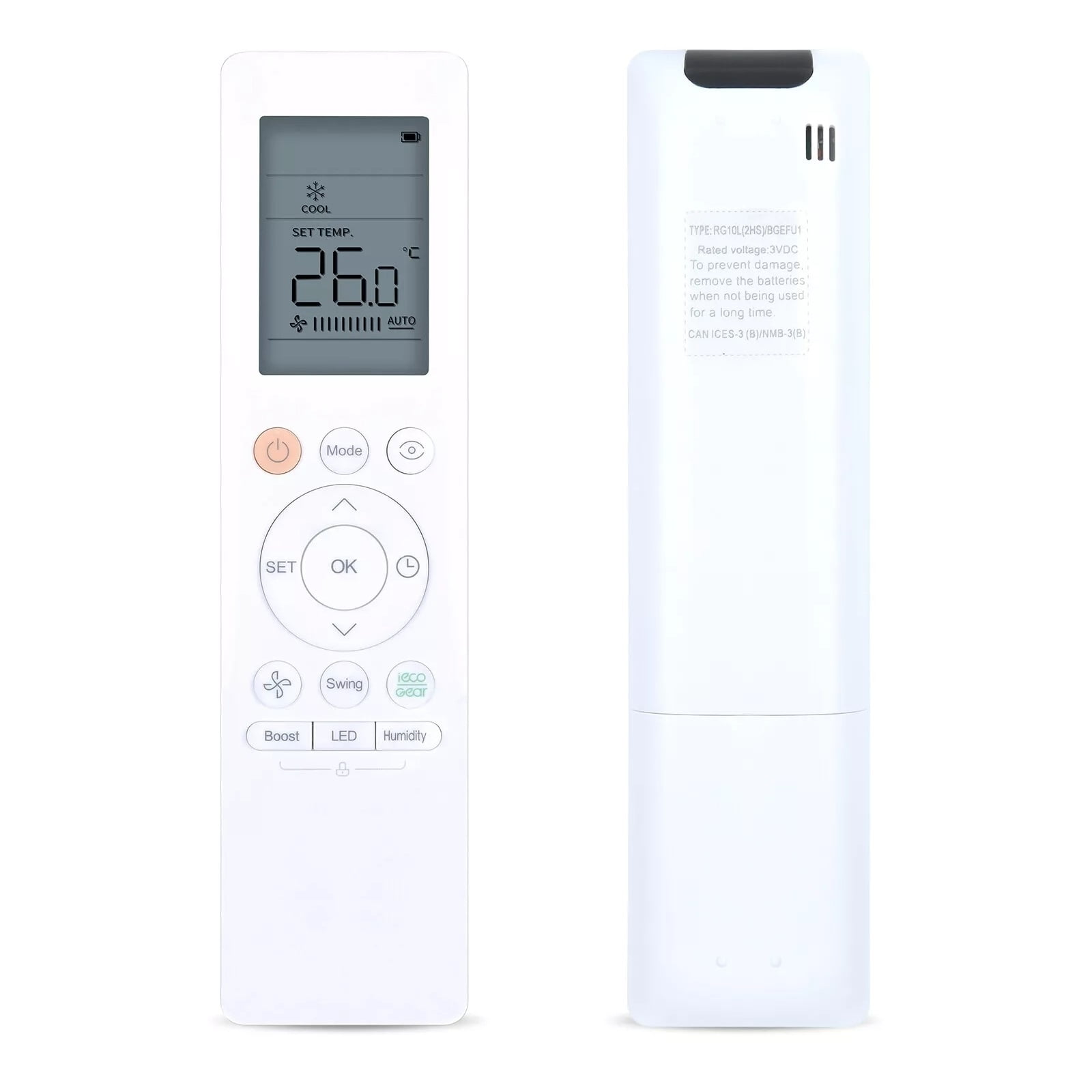 VERYNIUBI RG10L1 RG10L Compatible Remote Midea Air Conditioner Remote ...