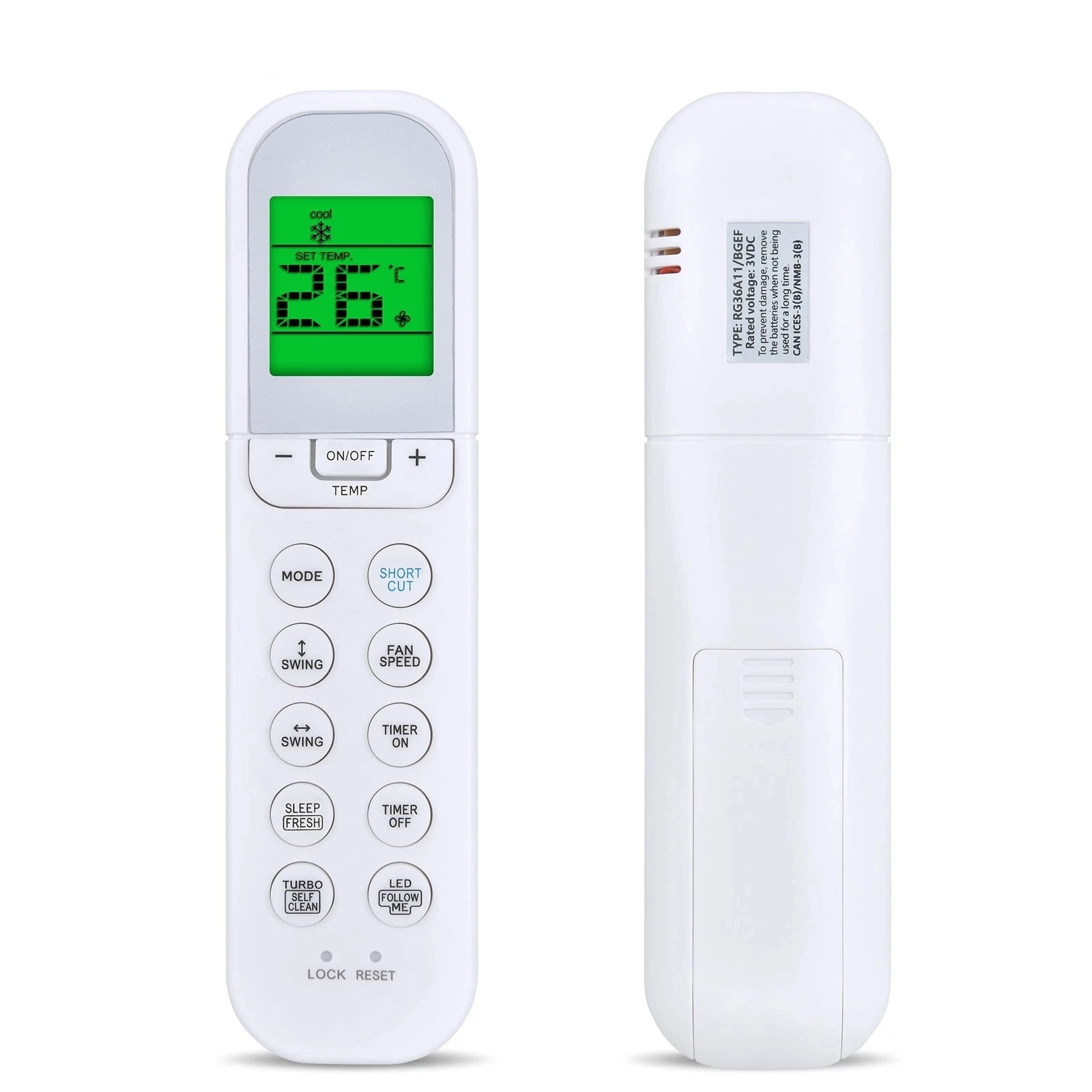 VERYNIUBI RG36A11 Compatible Remote Midea Air Conditioner Remote ...