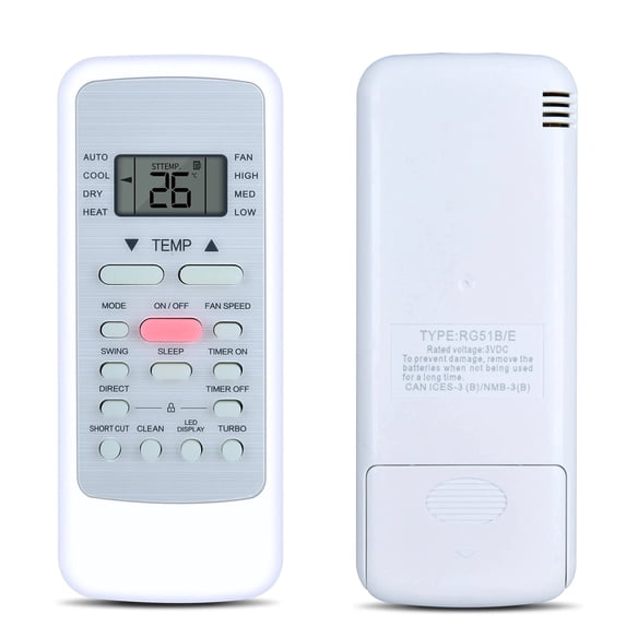VERYNIUBI RG51B Compatible Remote Midea Air Conditioner Remote Control ...