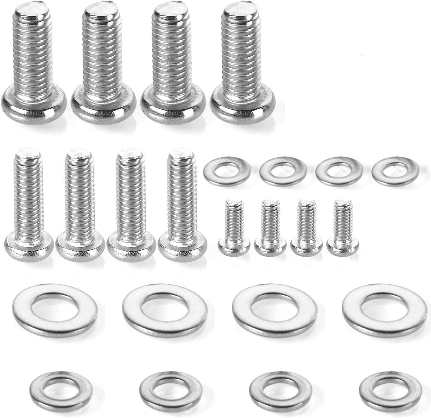 VESA TV Mount Hardware Kit - 24 count M4, M6, M8 Stainless Steel Screws ...