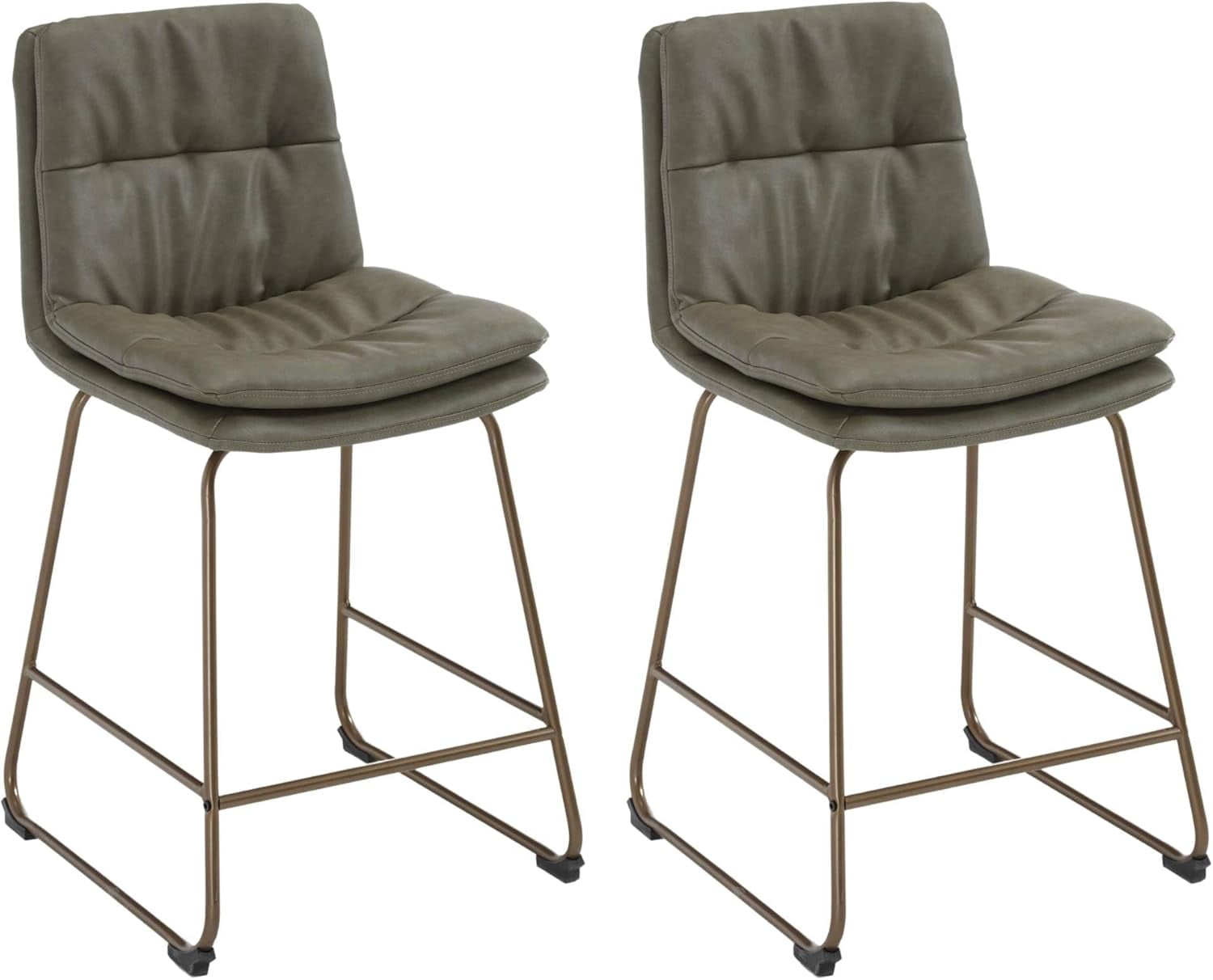 VESCASA 26" H Upholstered Counter Stools with Back, Modern Armless ...