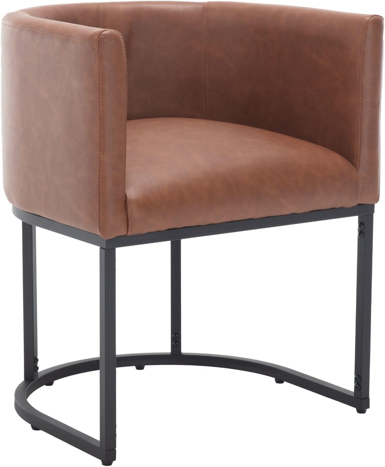 VESCASA Faux Leather Upholstered Dining Chair with Barrel Back, Modern ...