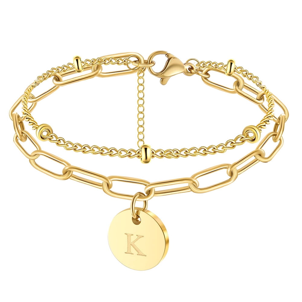 Customer reviews for VESITIM 14K Gold Plated Alphabet Initial Bracelet ...
