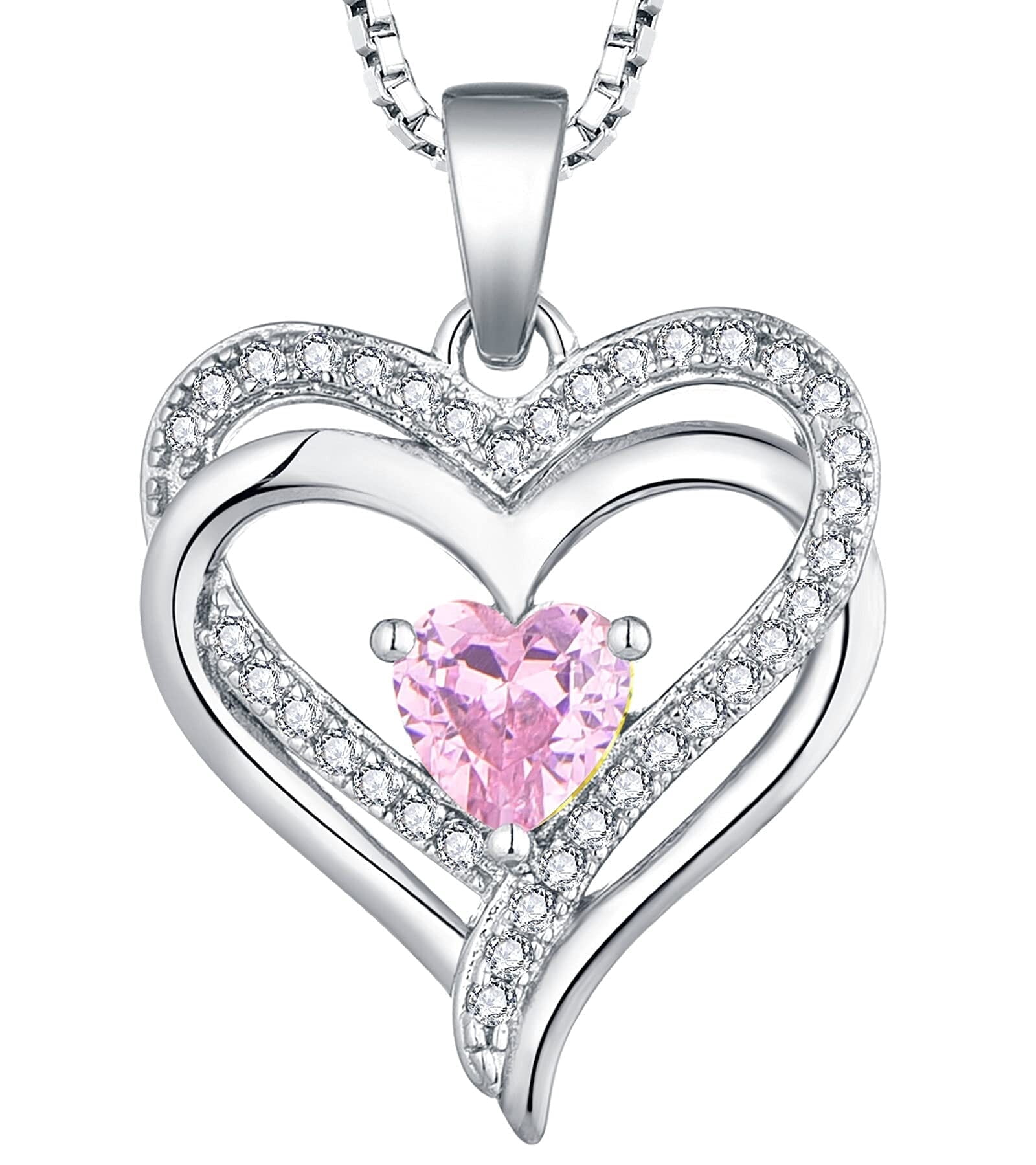 VESITIM Heart Necklace for Women Sterling Silver Filigree Love Heart ...